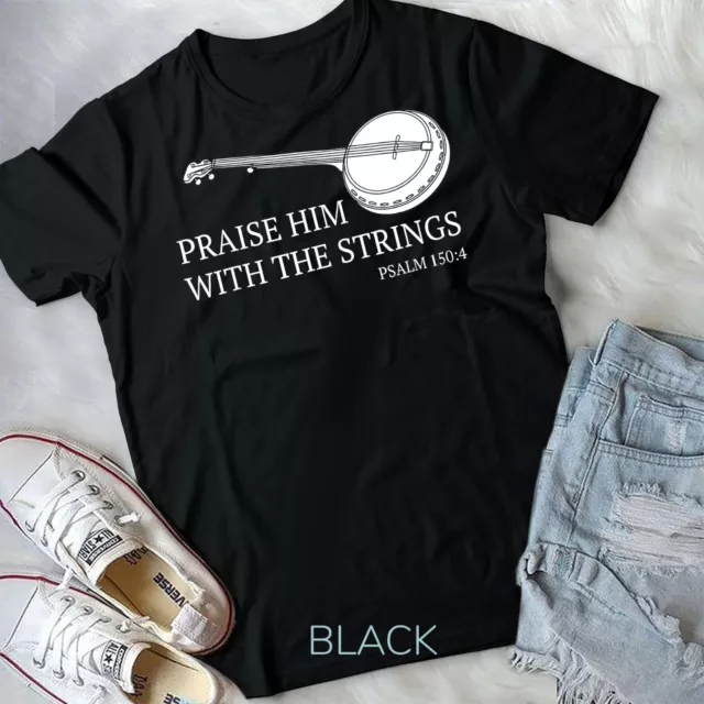 Banjo Praise Him With The Strings Bluegrass Guitar T-Shirt Unisex S-5XL ...
