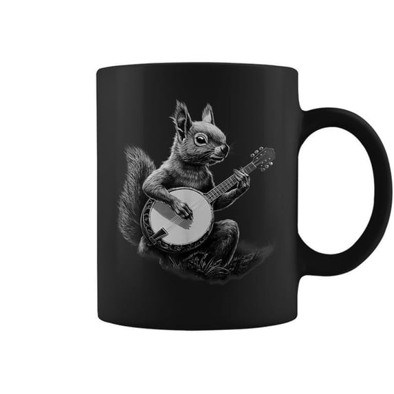 Banjo Squirrel Bluegrass Banjo Player Squirrel Playing Banjo Coffee ...