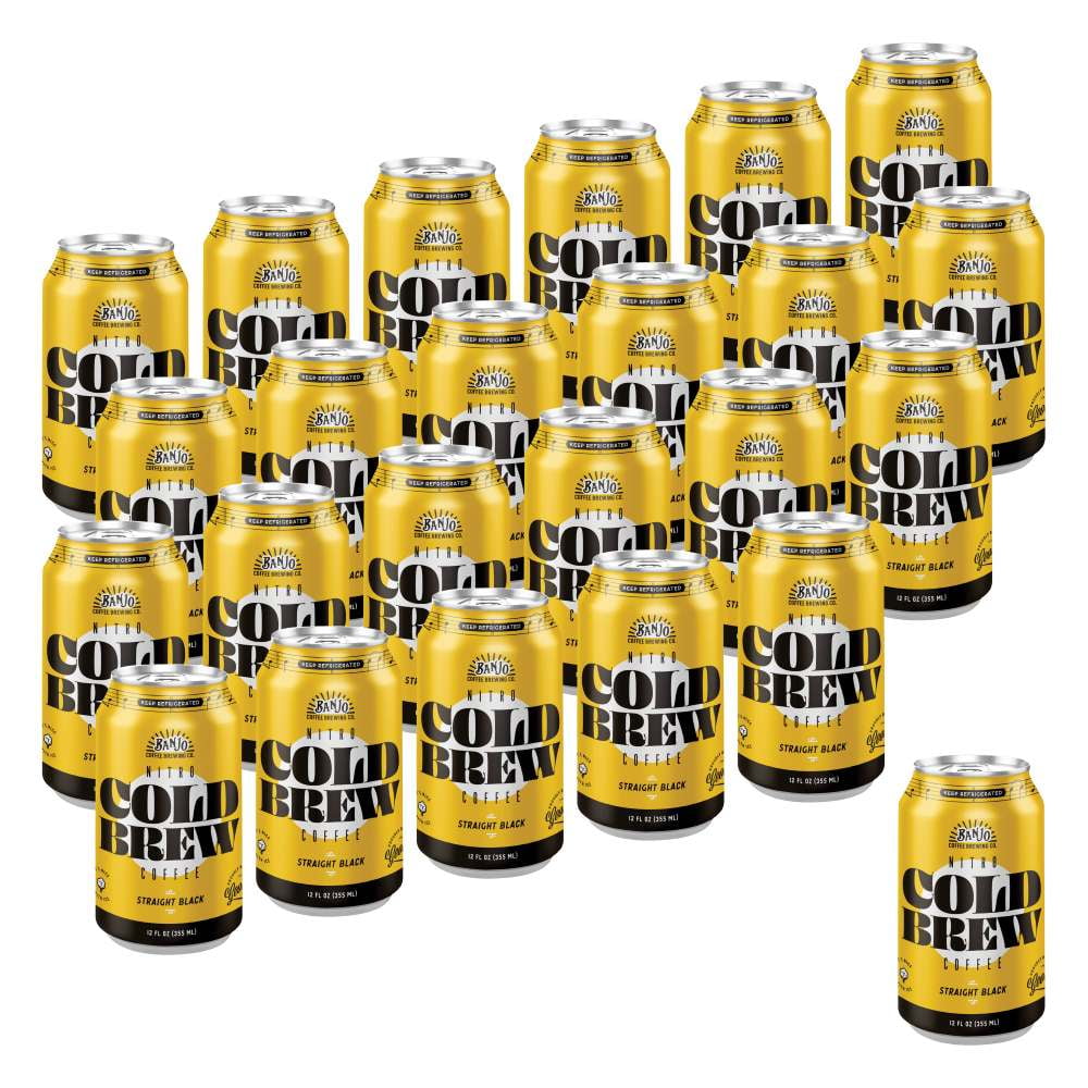 Banjo Straight Black Nitro Cold Brew Coffee, 12OZ, 24 Pack - Walmart.com