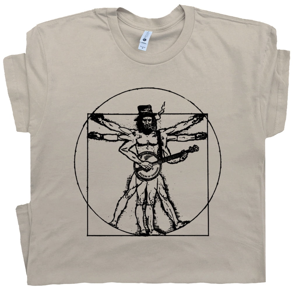 Banjo T Shirt Vintage Bluegrass Shirts for Men Guys Women Reto Mandolin ...