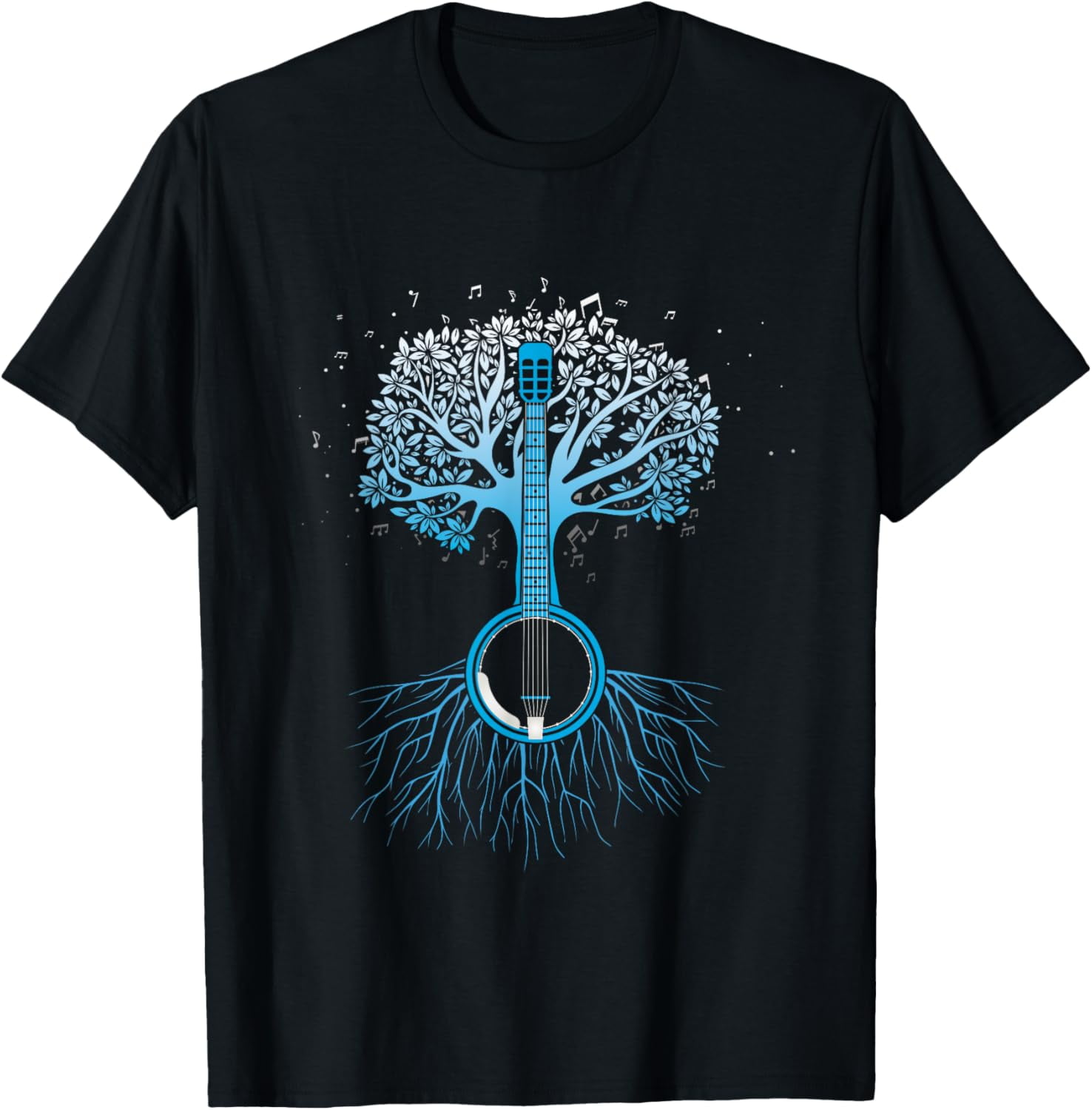Banjo Tree Acoustic Instrument Country Folk Music Bluegrass T-Shirt ...