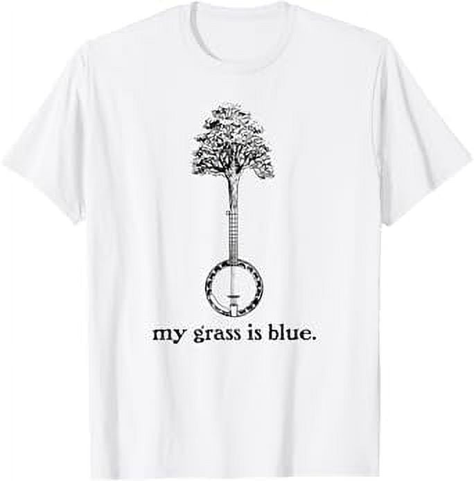 Banjo Tree My Grass Is Blue Vintage Bluegrass Design T-Shirt - Walmart.com
