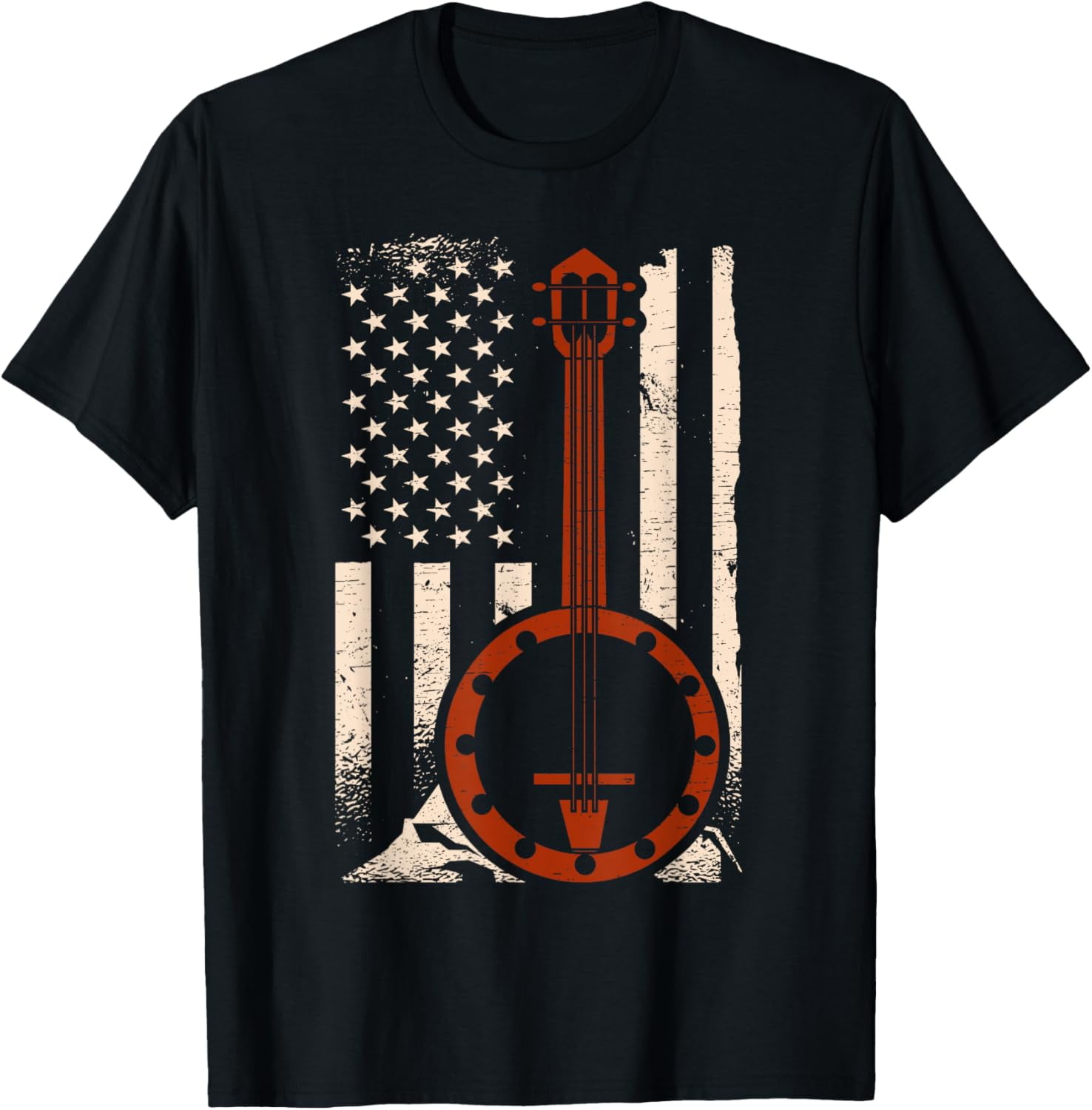 Banjo USA Flag - Music Player Banjo T-Shirt - Walmart.com