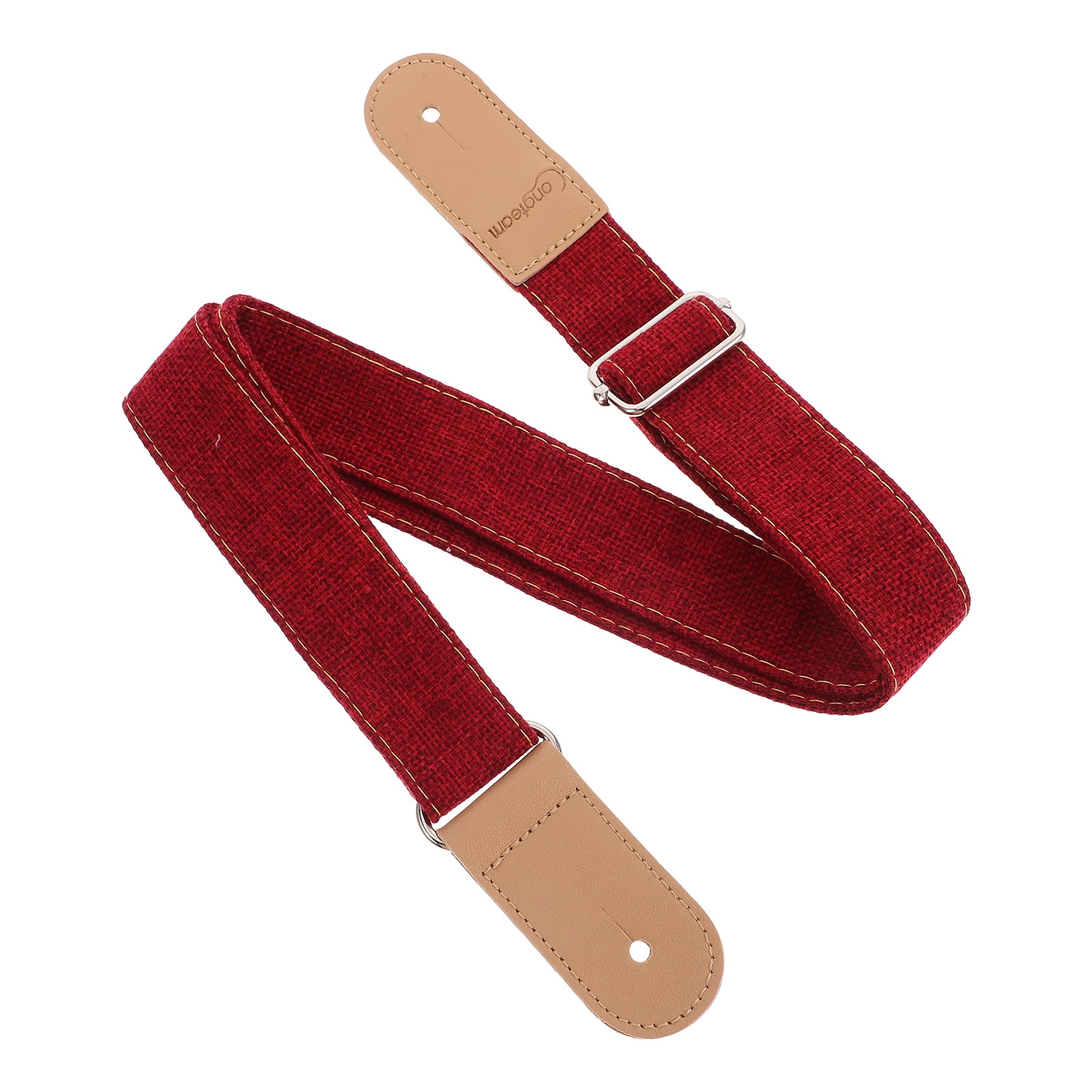 Country Style Cotton Linen & Genuine Leather Strap for Ukulele Shoulder ...