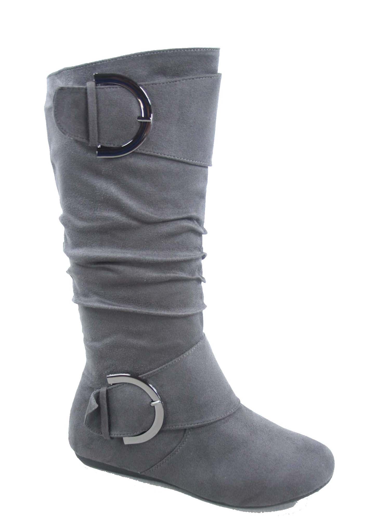 Bank-81 Women's Fashion Zipper, Large Buckle, Side Zip Closure, Casual ...