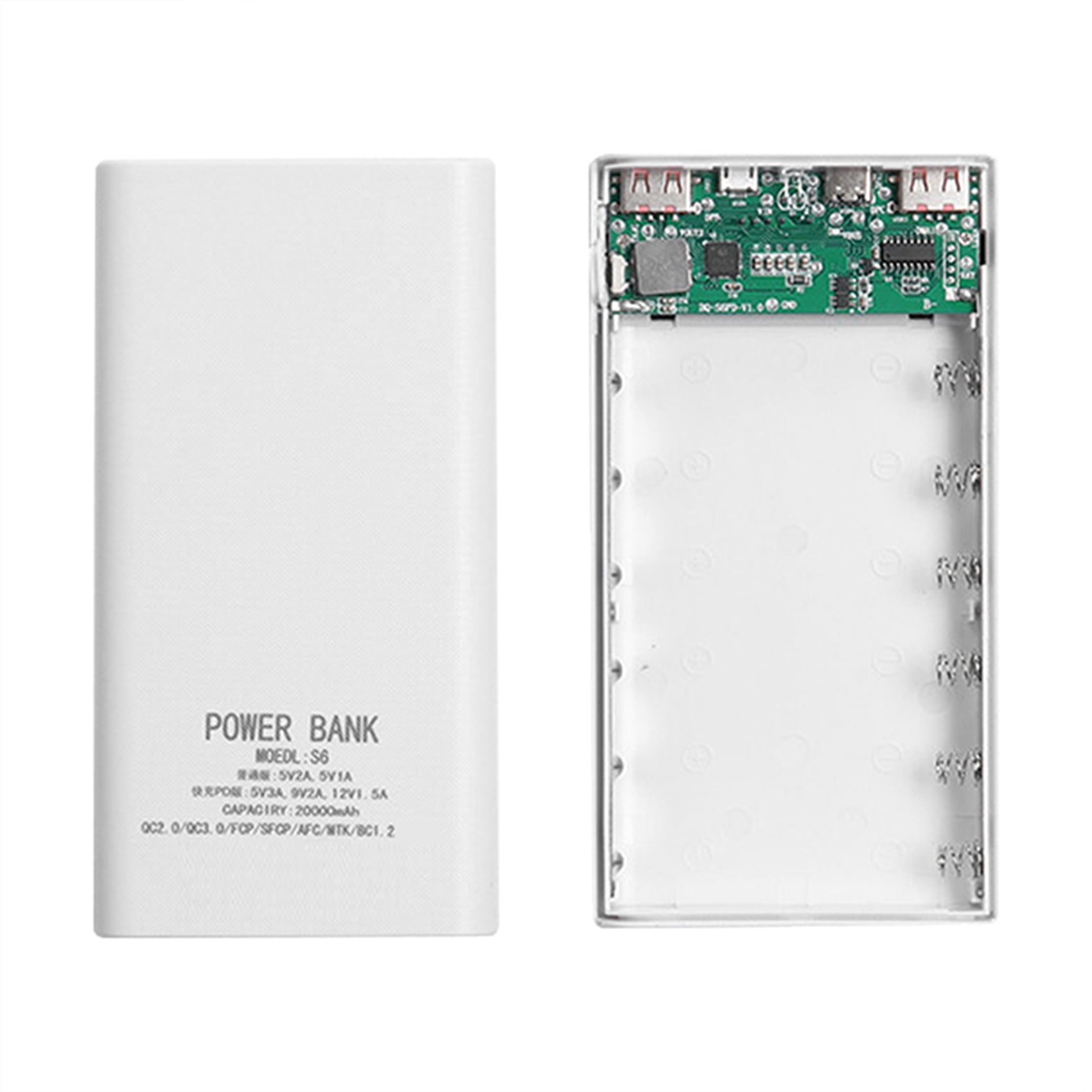 Bank Box 5V 2.1A LCD Display 20000MAh Board for 6X18650 Battery DIY ...