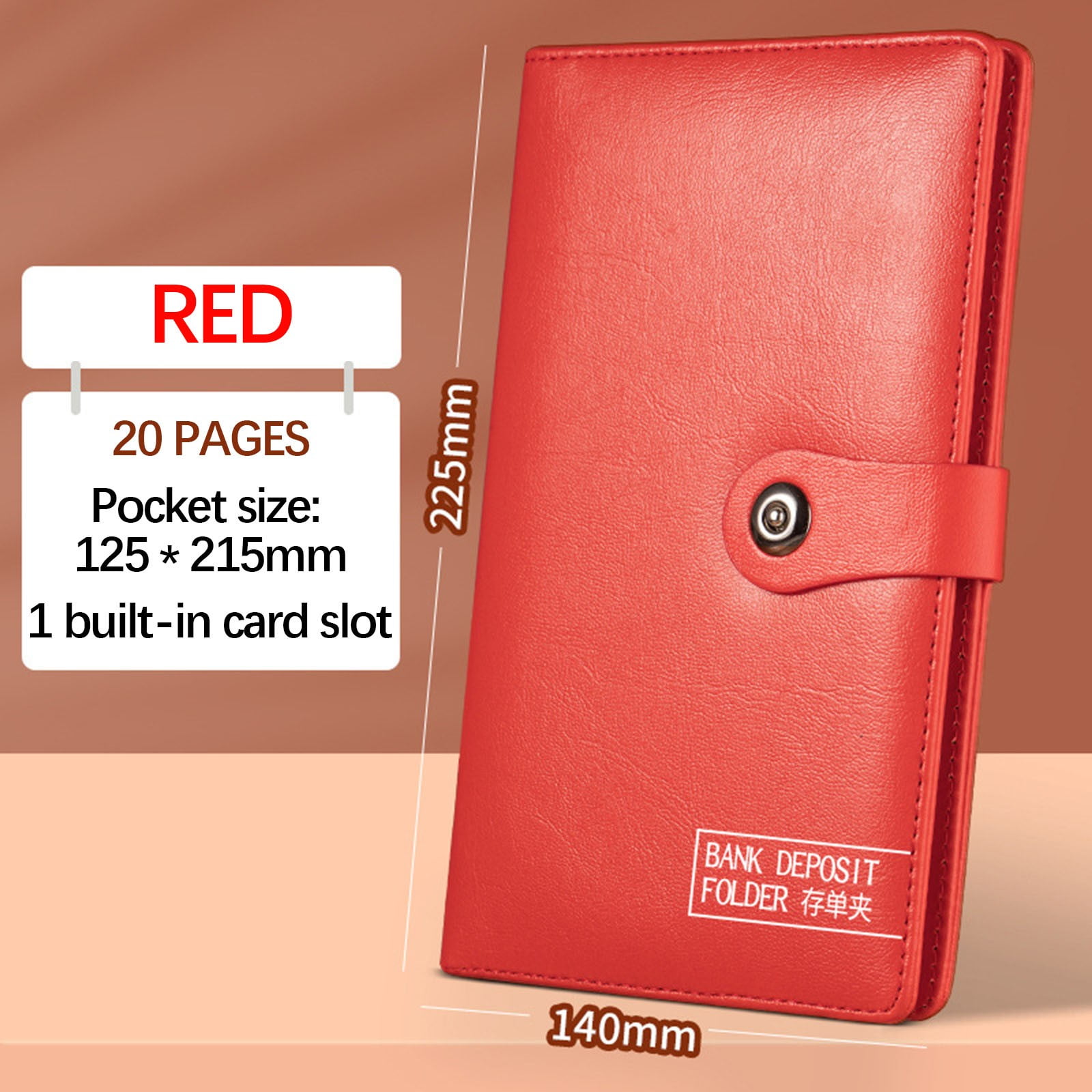 Bank Deposit Organizer for Check and Promissory Note Storage with Fixed ...