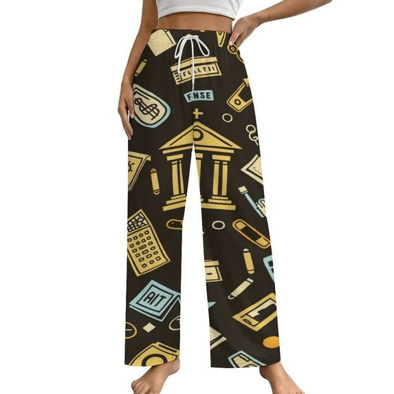 Bank Doodle Pattern(4) Women's Pajama Pants Casual Trousers - Walmart.com