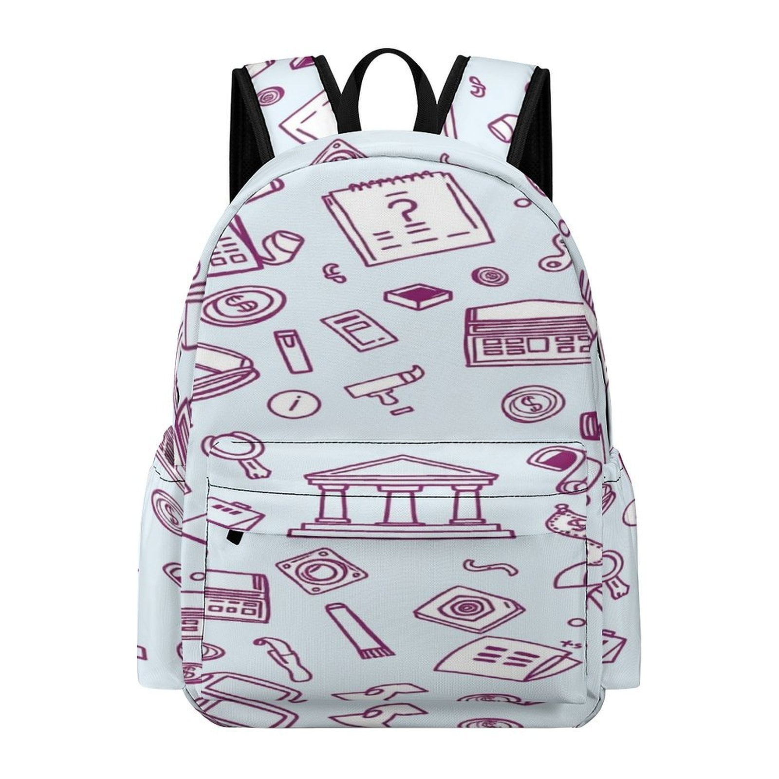 Bank Doodle Pattern Backpack Teenagers Student School Bags Laptop ...