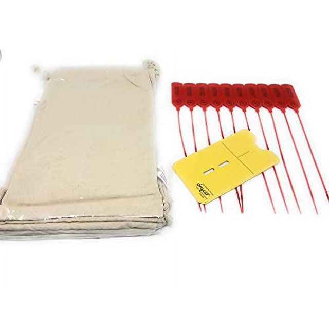 Bank Drop Pack for Safe and Secure Deposit - 5 Medium Bags w/ Draw ...