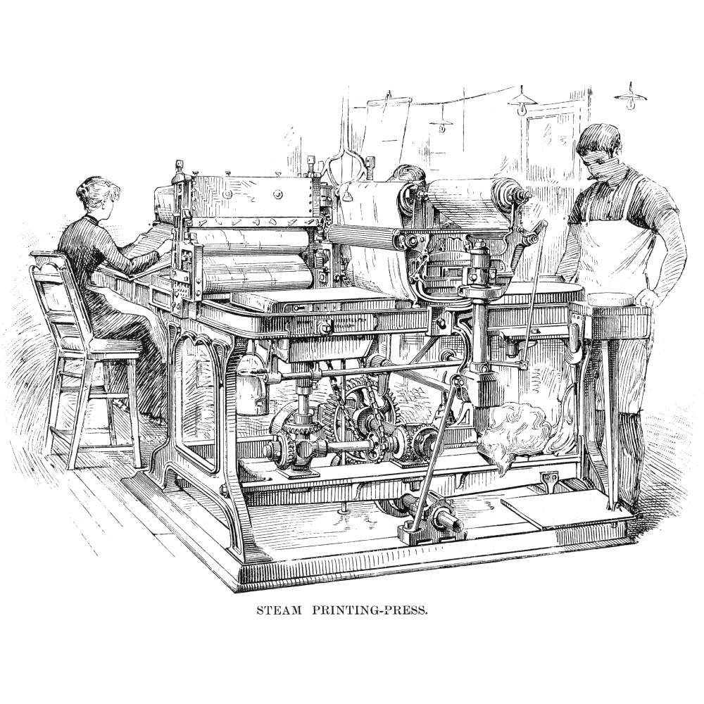 Bank Note Printing Press. Nsteam Printing-Press At The Bureau Of ...