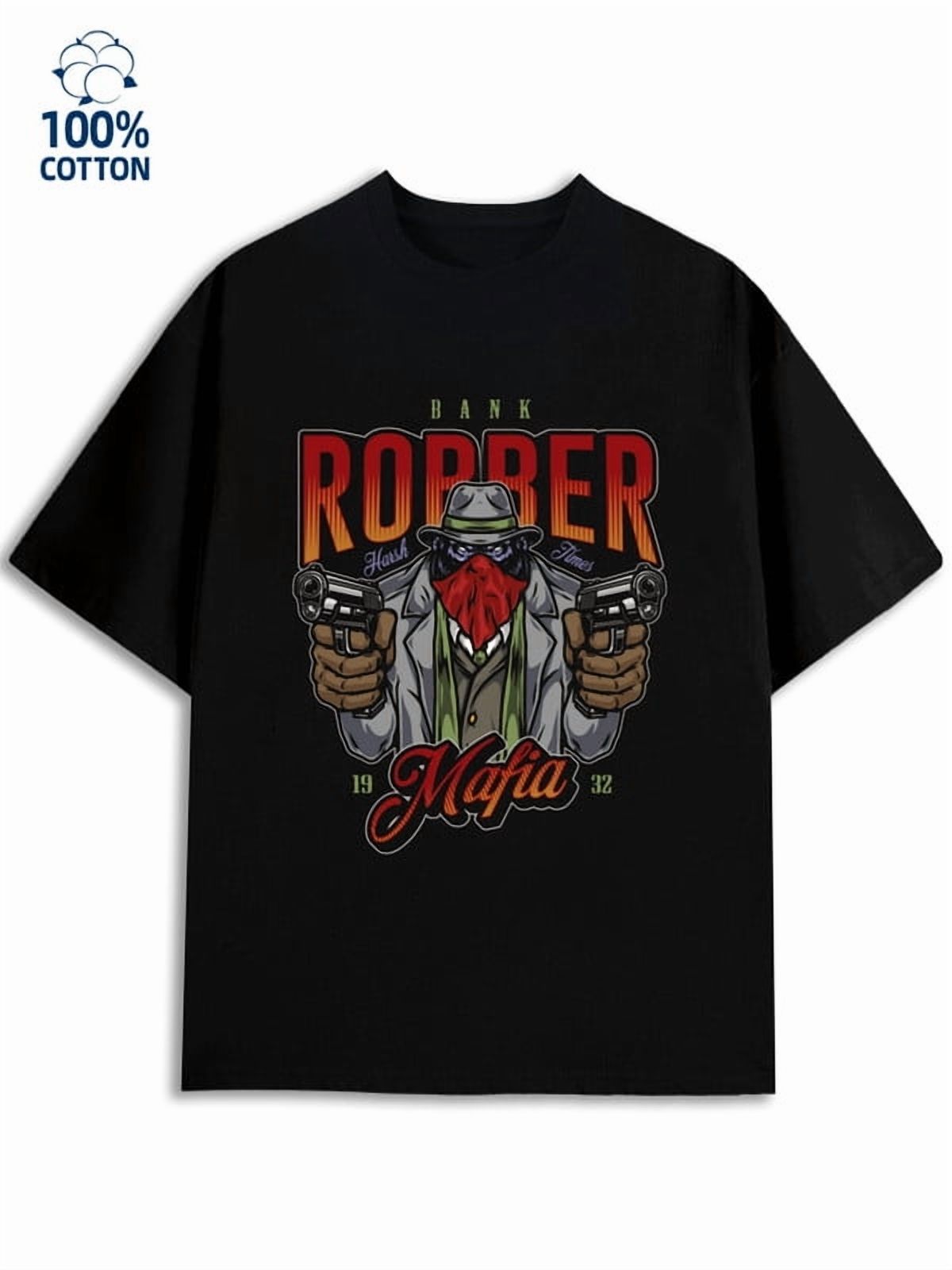 Bank Robber Mafia men funny humor 180G 100% Cotton black y2k wife ...