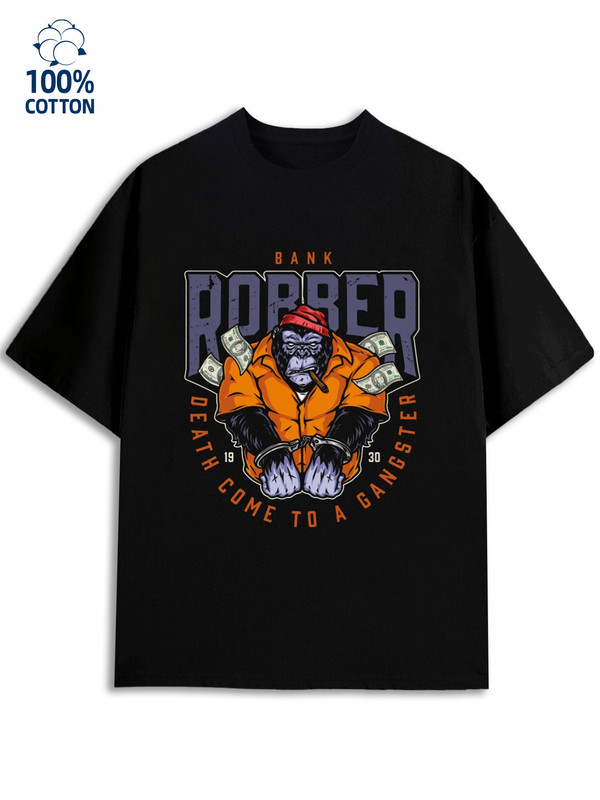 Bank Robber Tee for men funny humor 180G 100% Cotton black husband ...