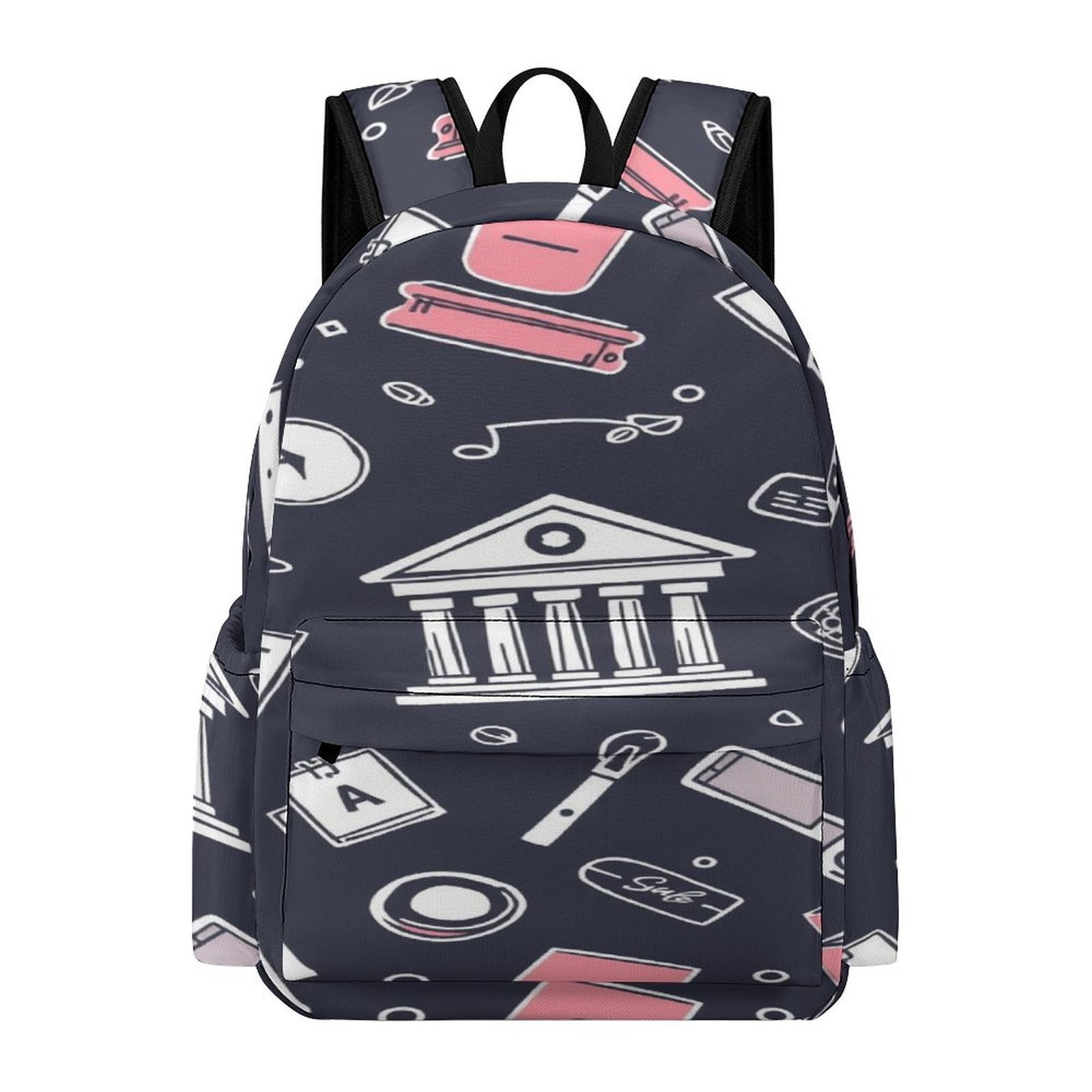 Bank Seamless Pattern Backpack Student BookBag School Bag Laptop ...