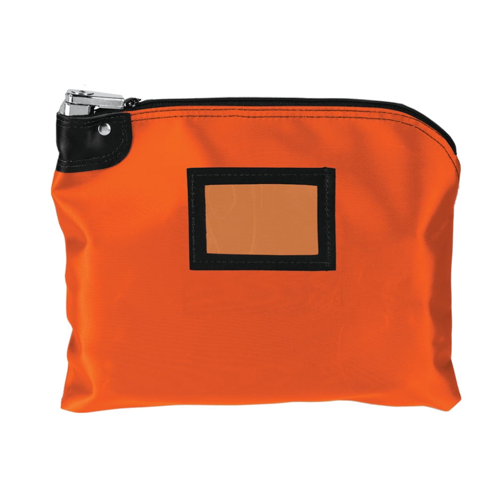 BankSupplies Laminated Nylon Locking Deposit Bag | Orange| 15W x 11H ...