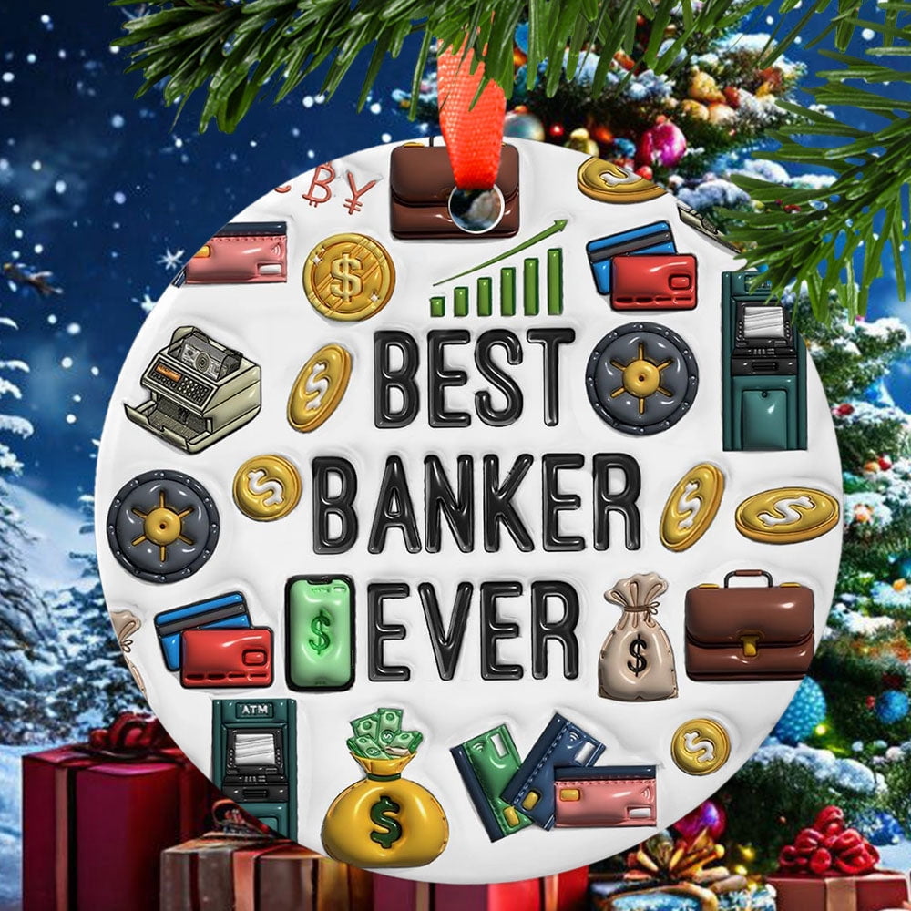 Banker Christmas Ornament, Ceramic/Acrylic Ornament, Festive Gift ...