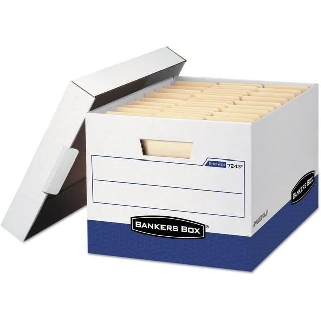 Bankers Box 12 Pack R-KIVE Heavy-Duty File Storage Boxes, FastFold ...