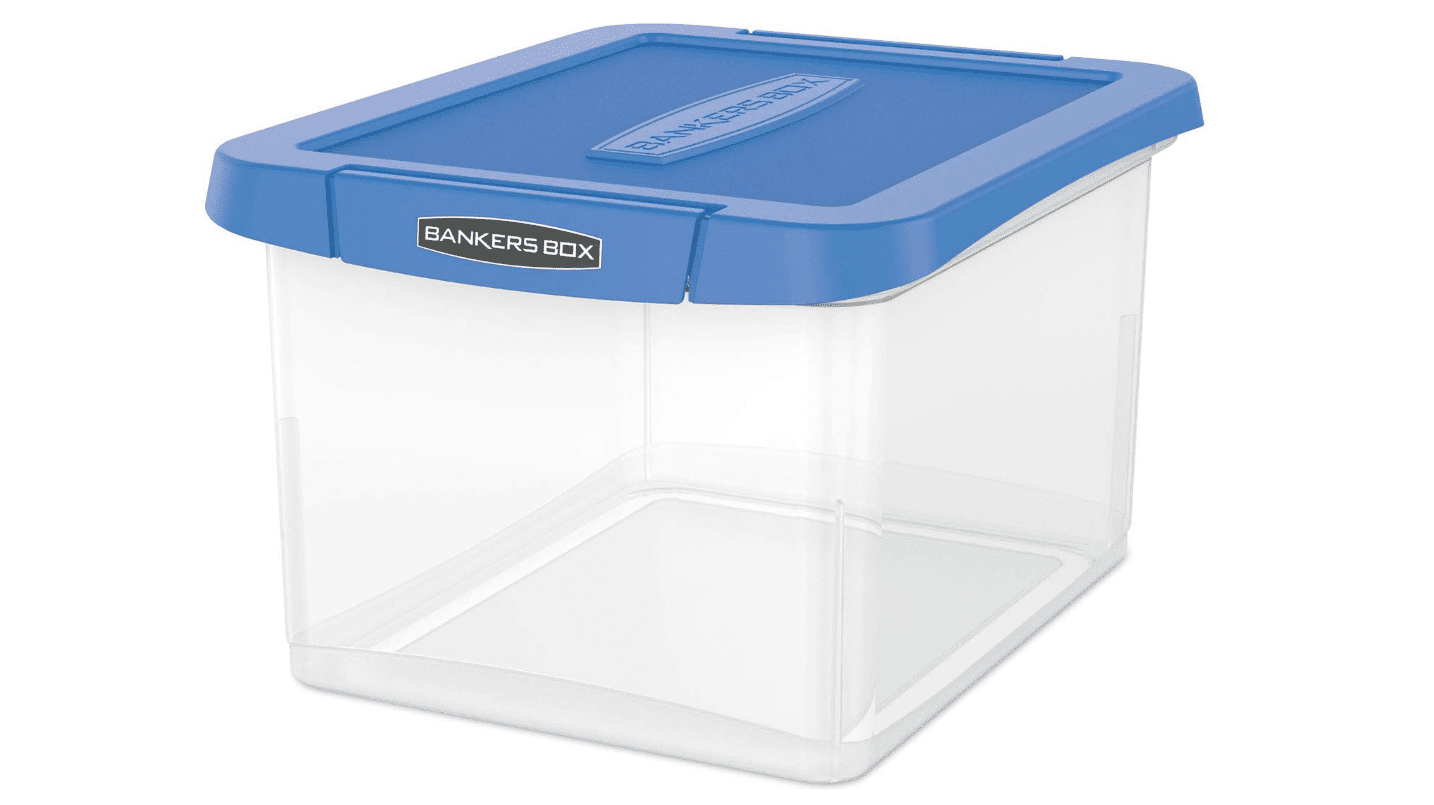 Bankers Box Heavy Duty Plastic File Storage, Letter/Legal, 14 x17.38 ...