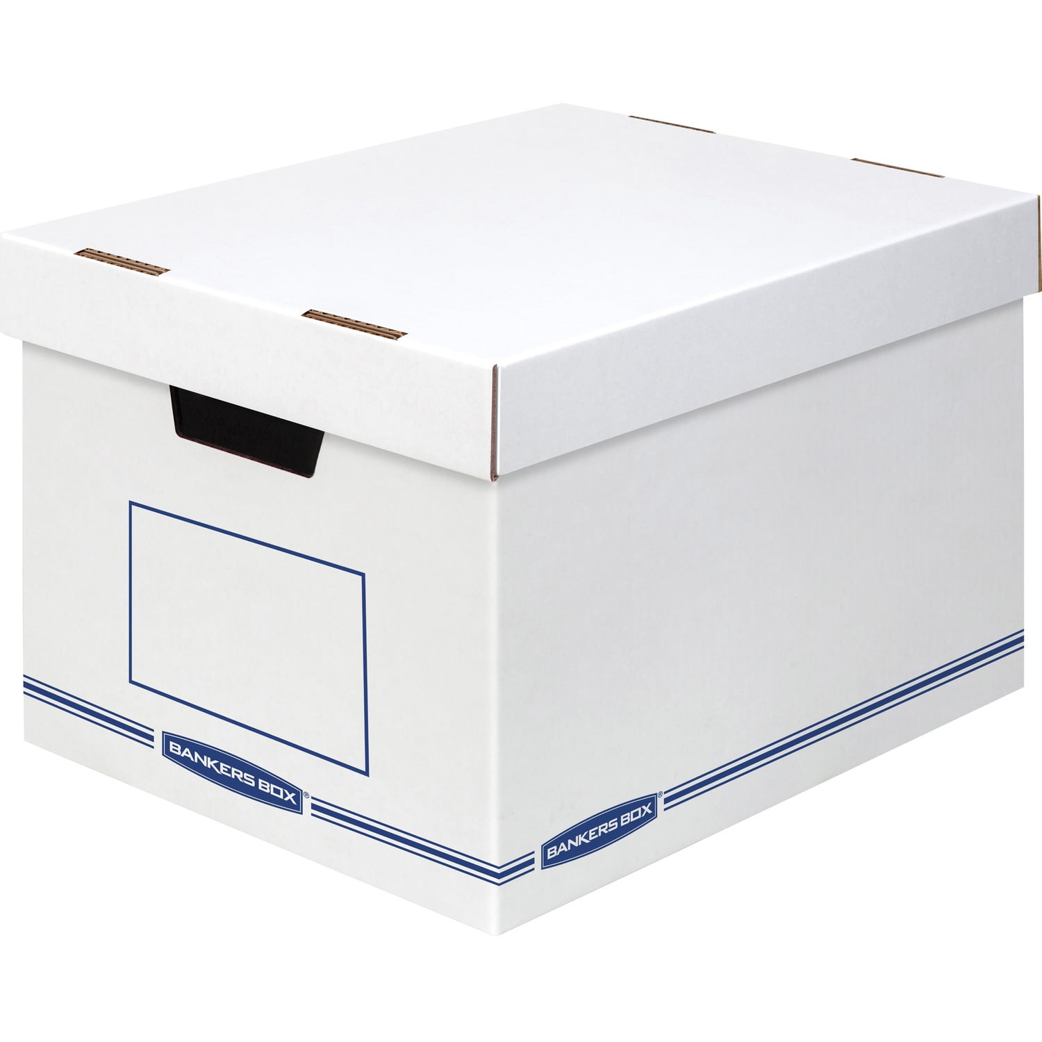 Bankers Box Organizer Storage Boxes X-Large White/Blue 12/Carton ...