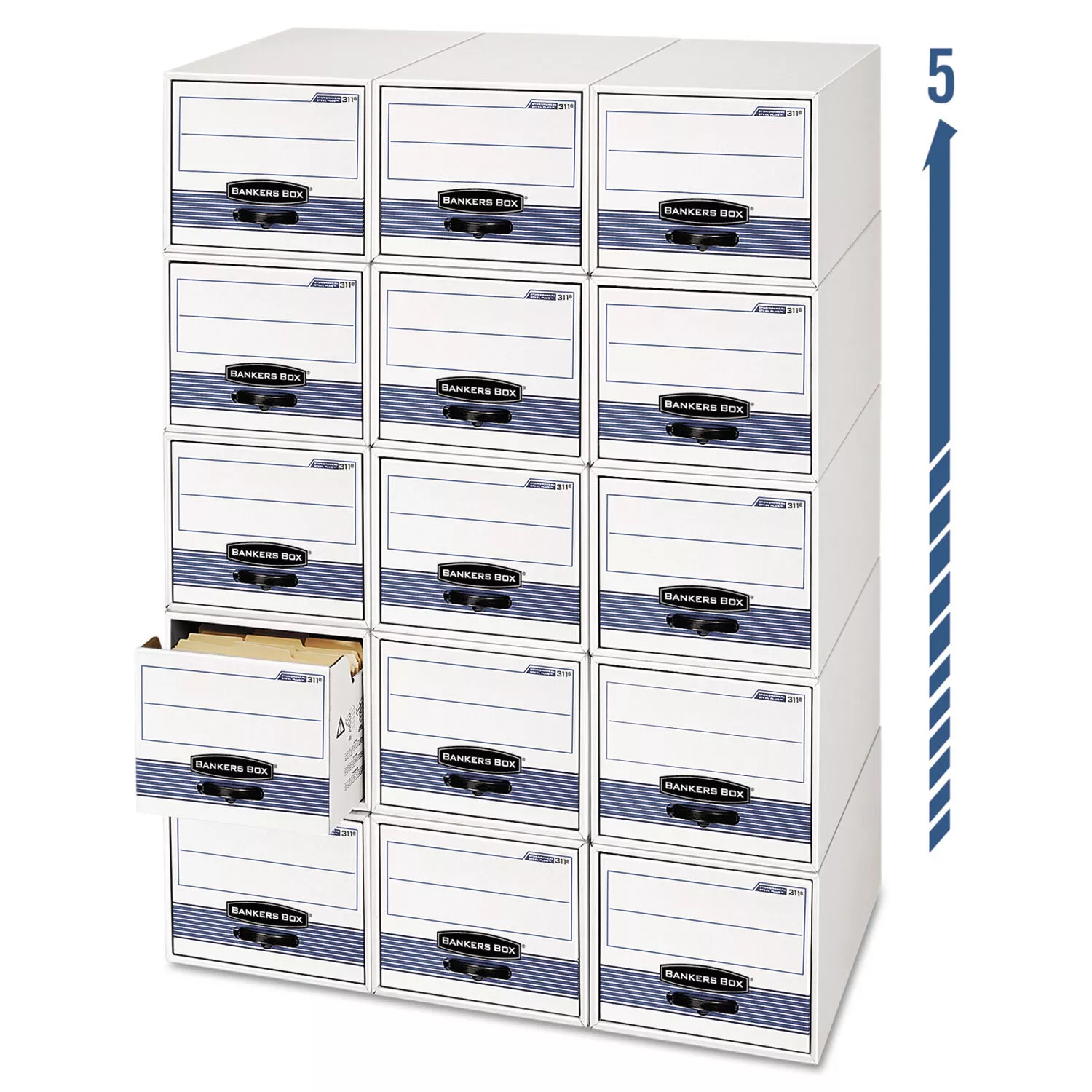 Bankers Box STOR/DRAWER Steel Plus Storage Box Letter White/Blue 6 ...