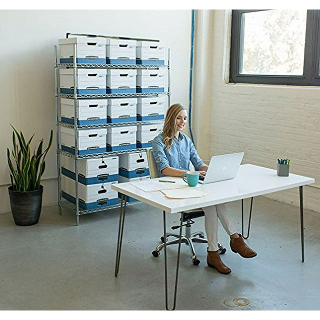 Bankers Box STOR/FILE Medium-Duty Storage Boxes, FastFold, String and ...