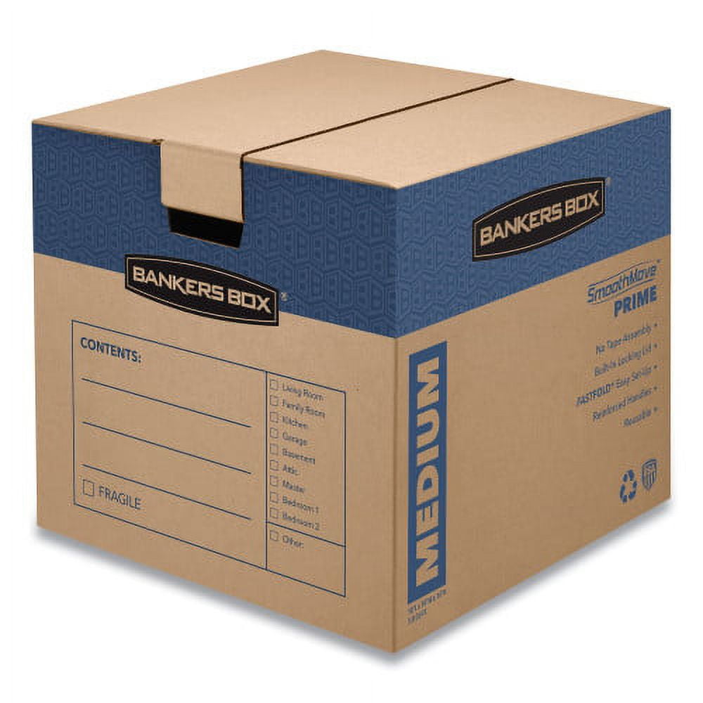 Bankers Box SmoothMove Prime Moving/Storage Boxes, Hinged Lid, Regular ...