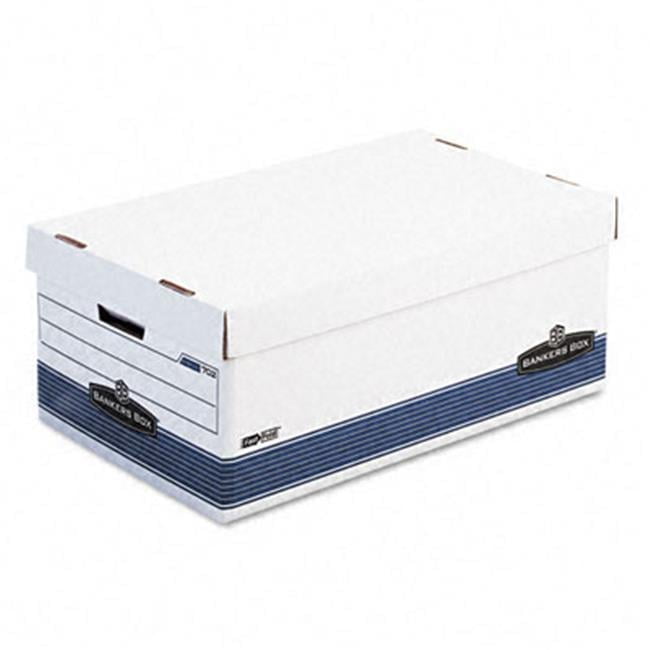 Bankers Box Stor/File Storage Box- Legal- Locking Lid- White/Blue- 4 ...