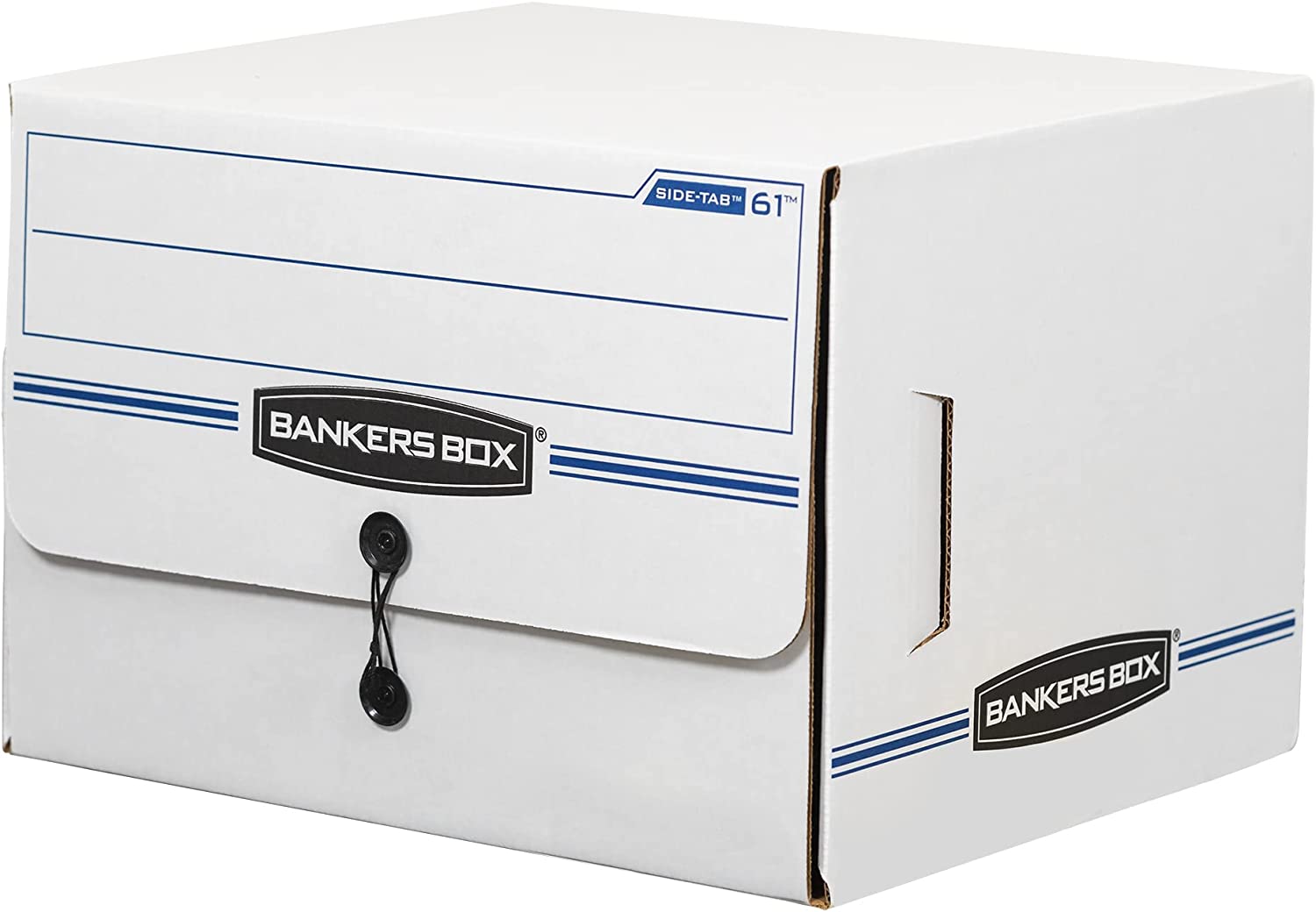 Bankers Box ox 12 Pack SIDE-TAB DROP FRONT Basic-Duty File Storage Boxes, Standard Setup, String ...