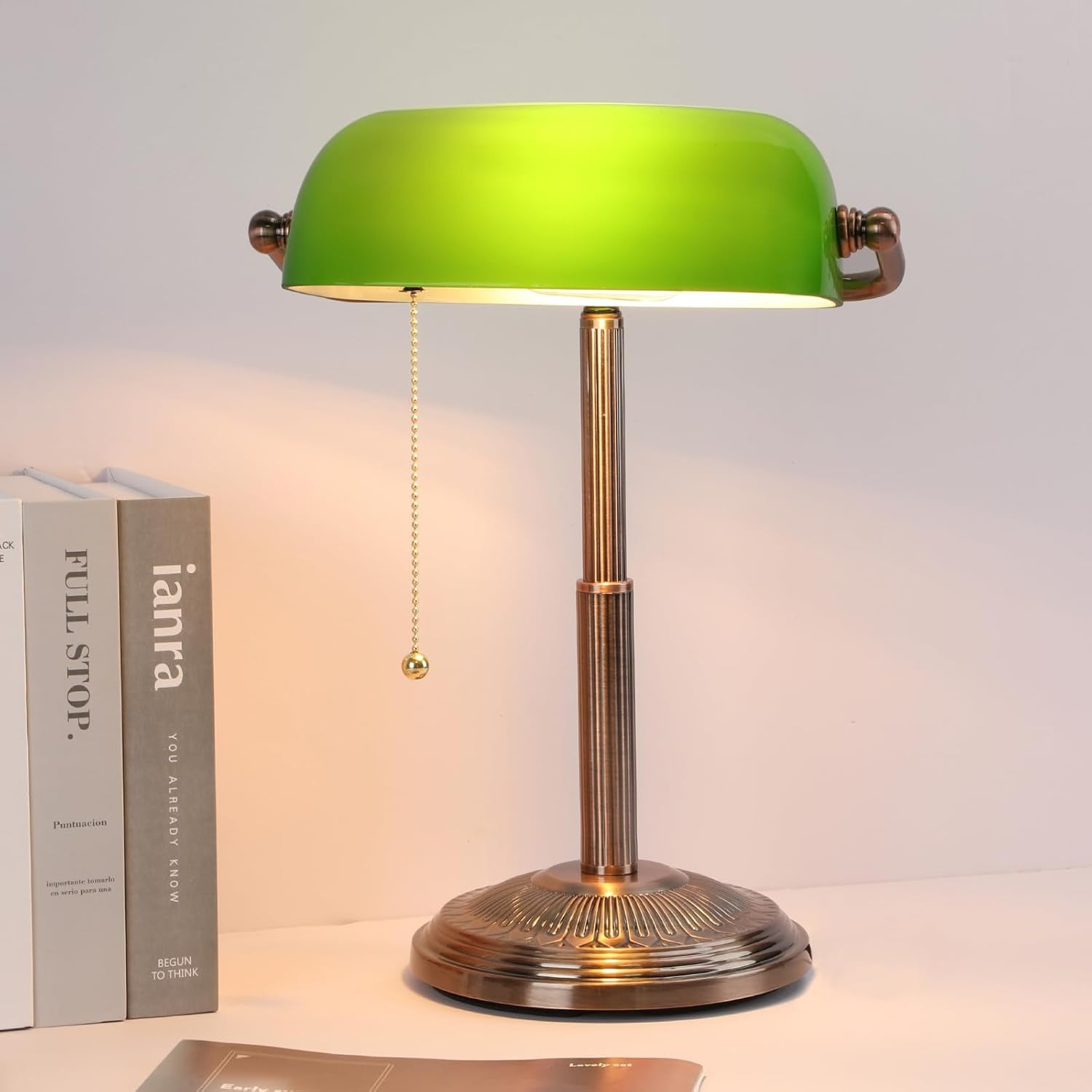 Bankers Desk Lamp, Green Retro Lamp, Vintage Lamp with Pull Chain ...