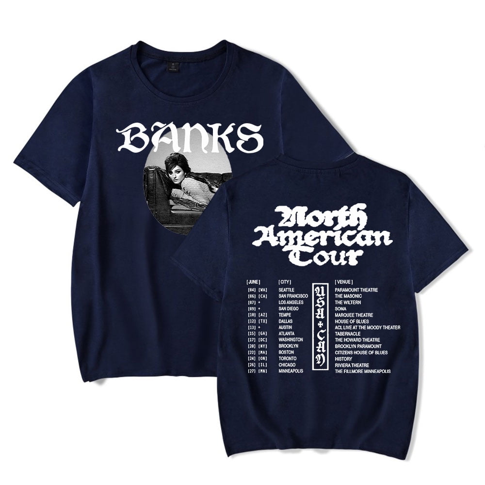 Banks Tour 2025 Merch T-shirts Women Men Cosplay Streetwear Tops Short ...