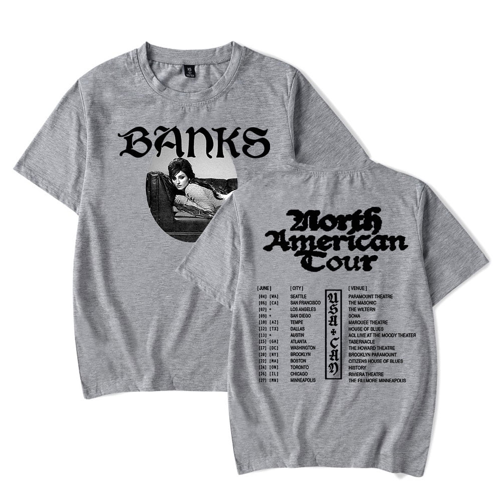 Banks Tour 2025 Merch T-shirts Women Men Cosplay Streetwear Tops Short ...
