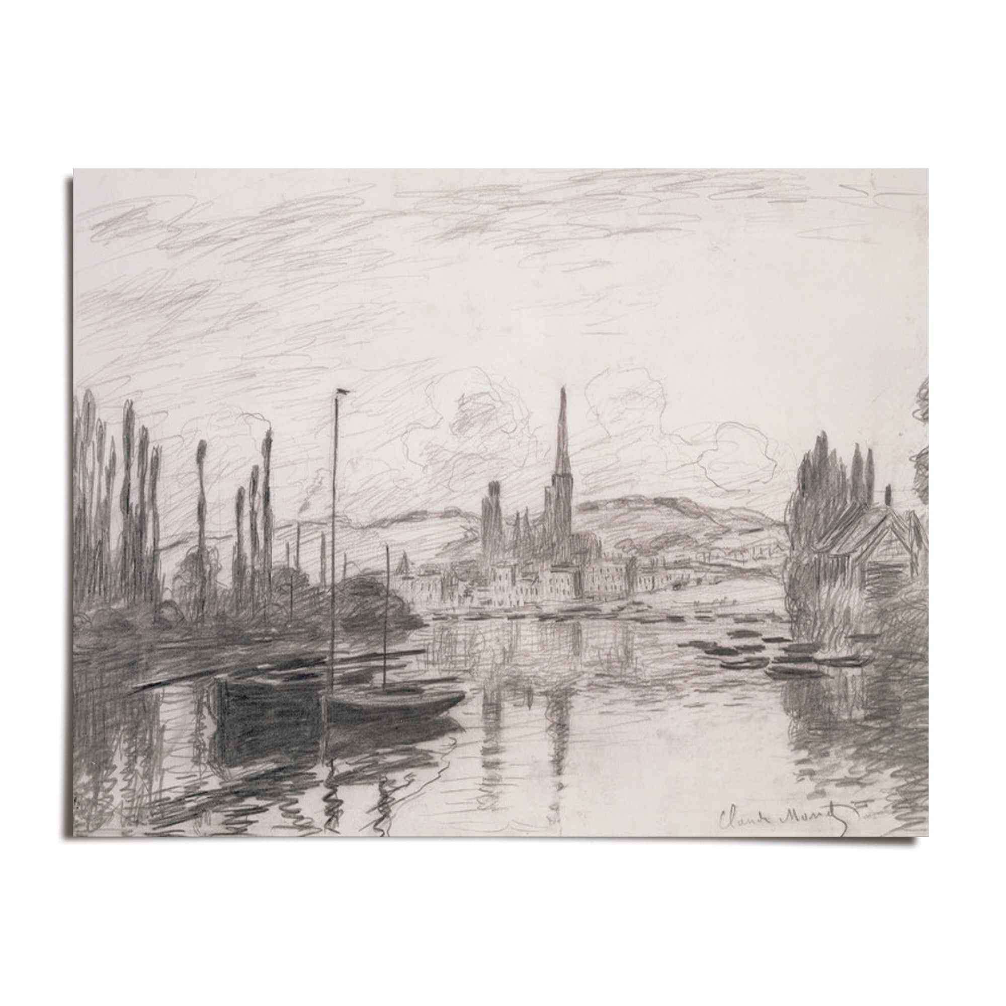 Banks of the Seine Vetheuil - Claude Monet - 11x14 - Wall Art Print ...