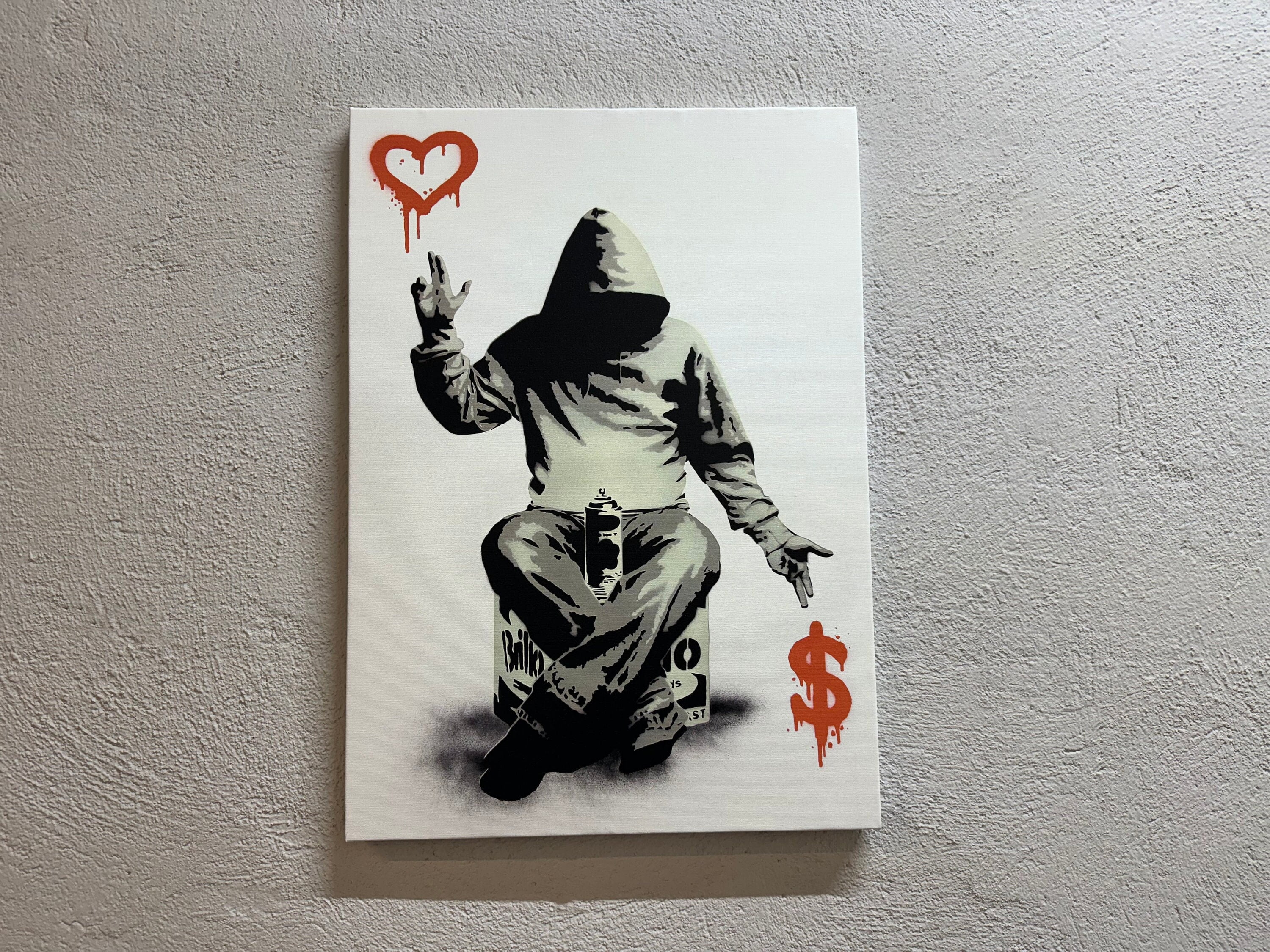 Banksy Art, Love Canvas, Painting Artwork, Banksy Love Money Artwork ...