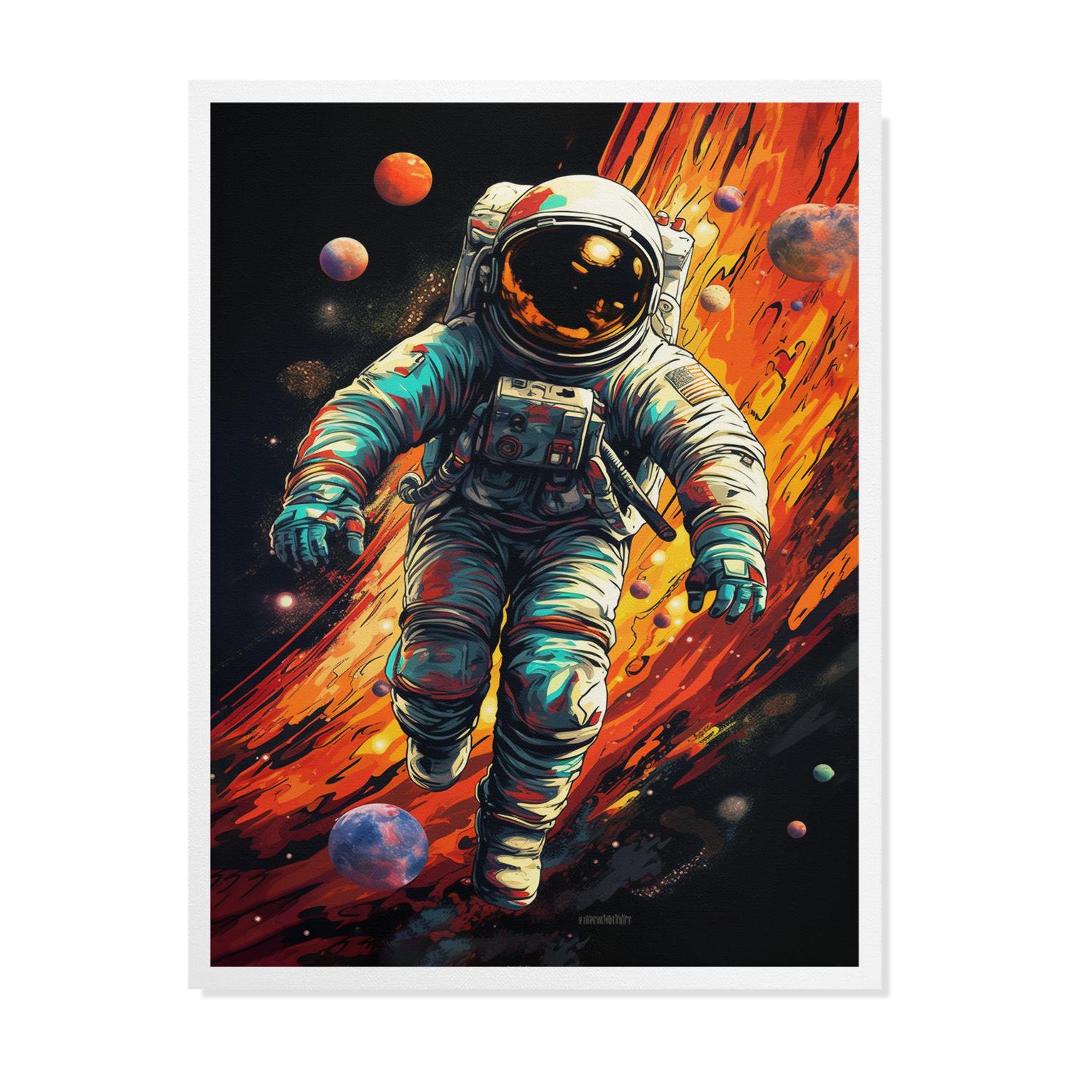Banksy Astronaut Wall Art Pop Culture Graffiti Street Art Painting Wall Decor Abstract Galactic ...