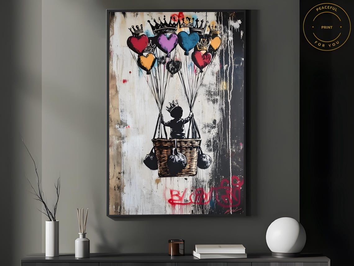 Banksy Balloon, Balloon, Banksy Art, Wall Art Design, Ready To Hang ...