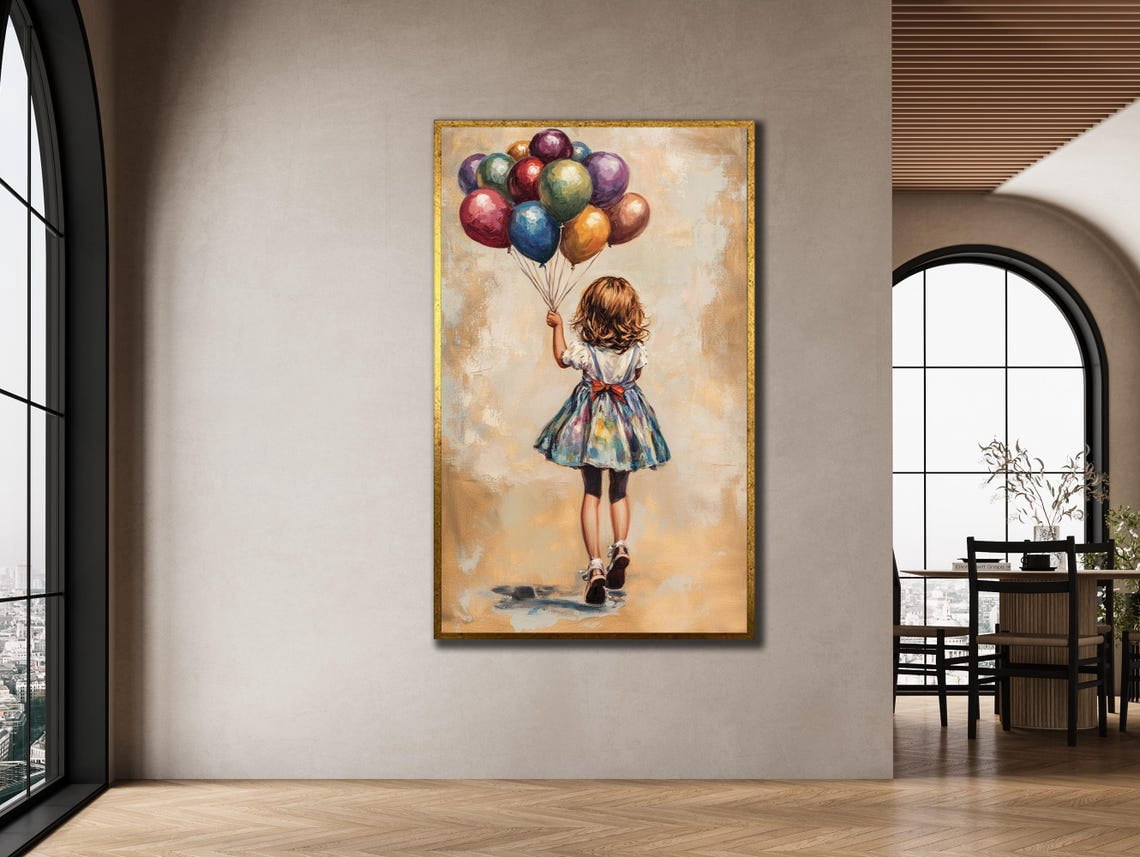 Banksy Balloon Girl Canvas Art: Framed Urban Street Art, Unframed ...