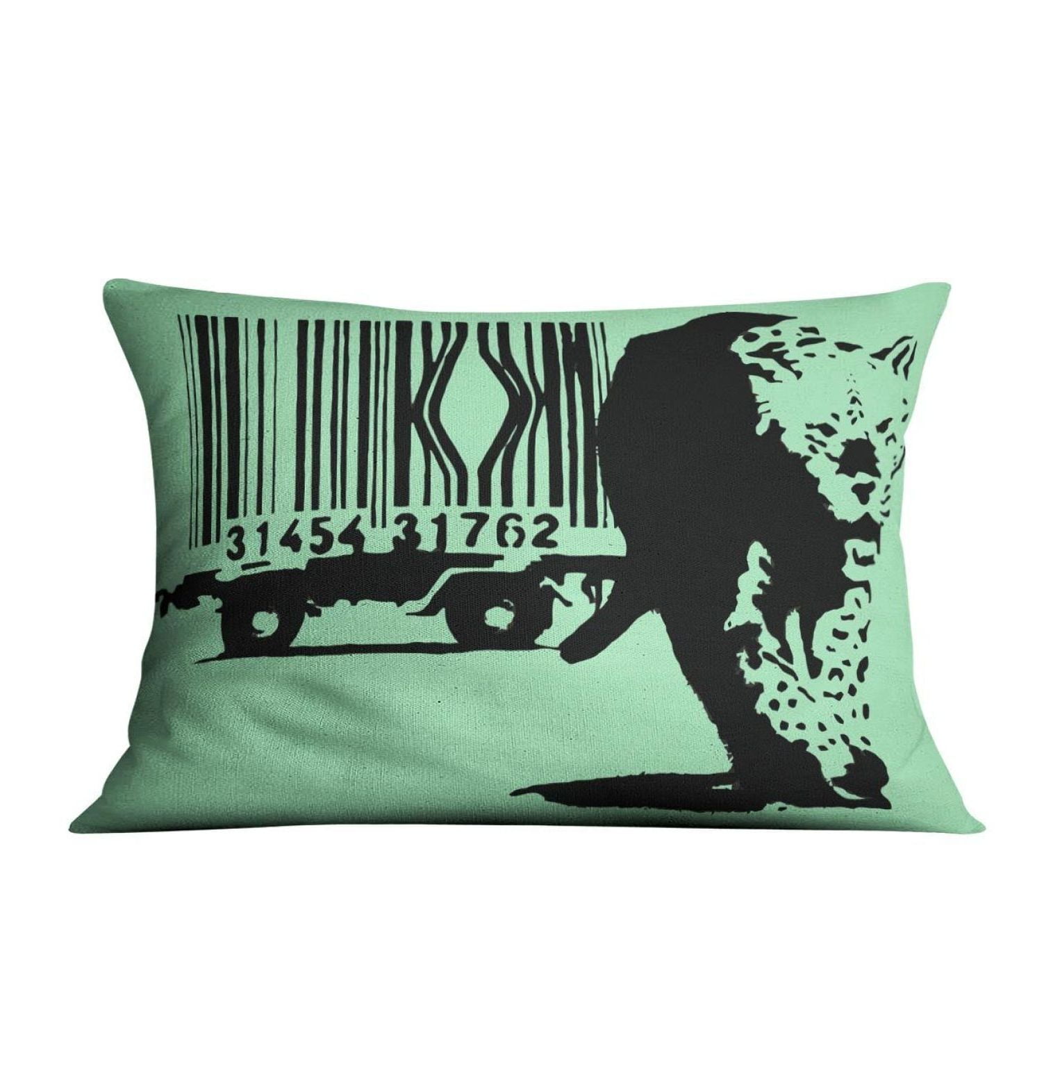 Banksy Barcode Leopard Green Cushion - Walmart.com