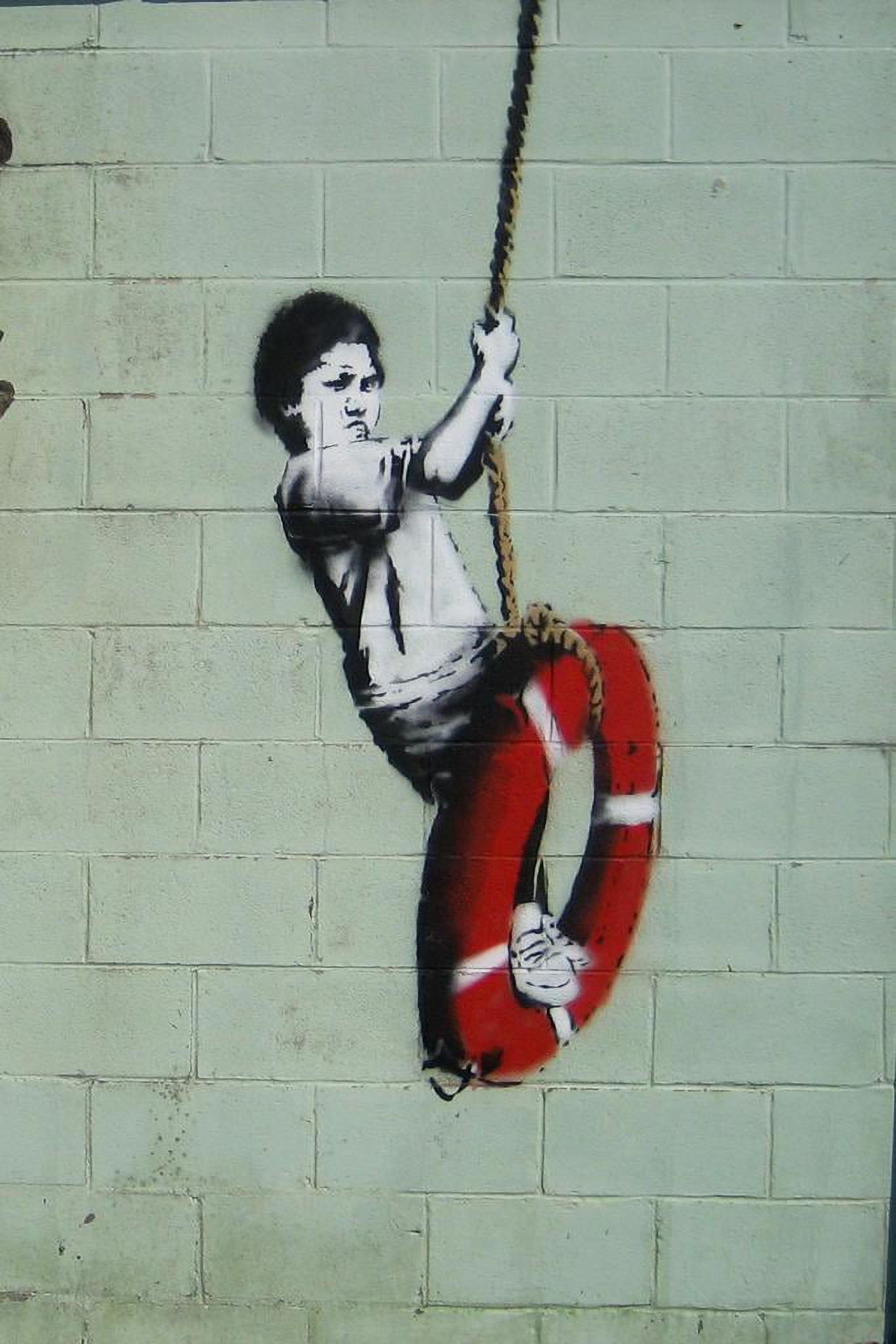 Banksy Boy On Life Preserver Swing Banksy Print Bansky Modern Art ...