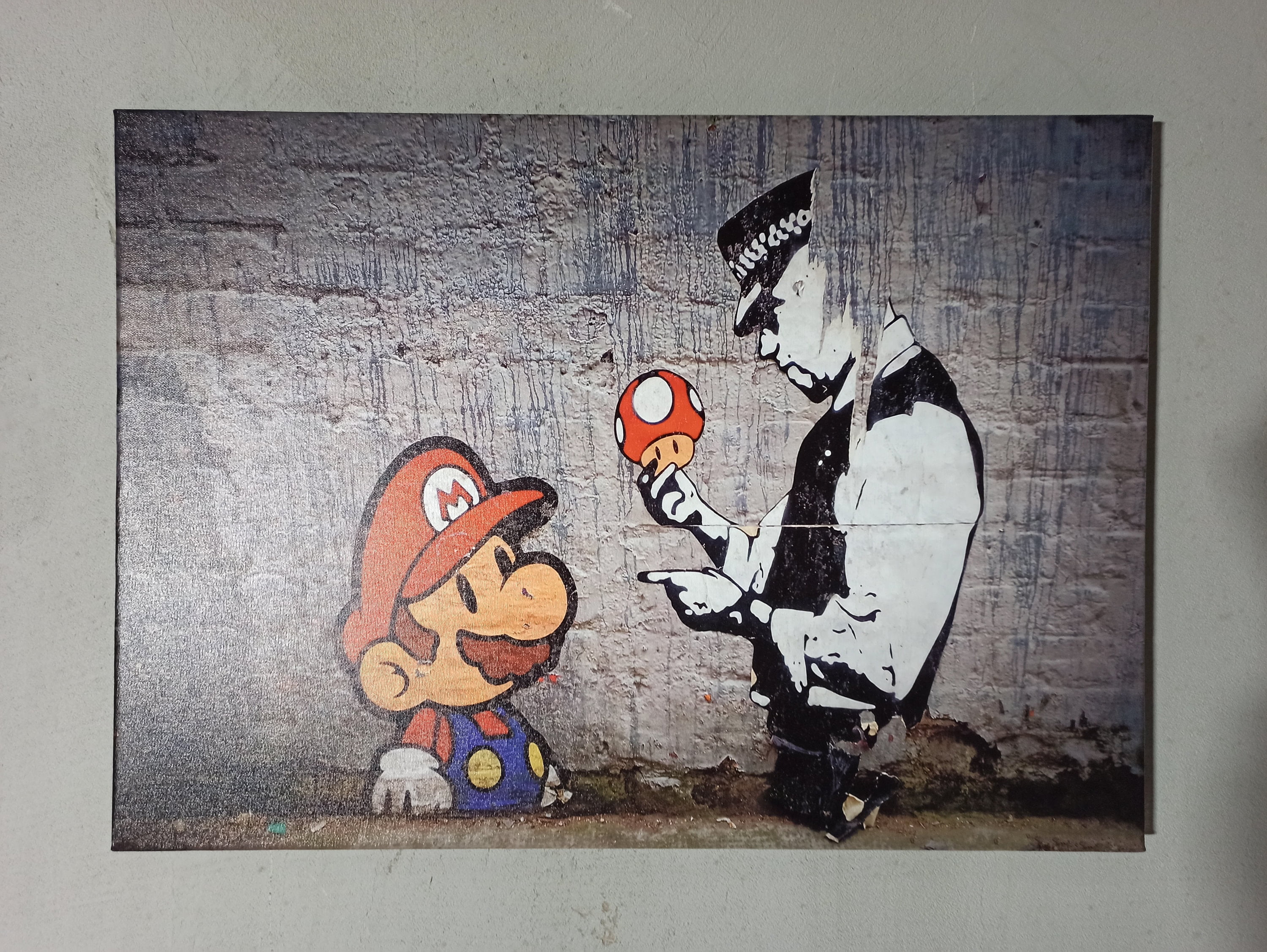 Banksy Canvas, Mario Graffiti Art, Graffiti Art Canvas, Banksy Printed ...
