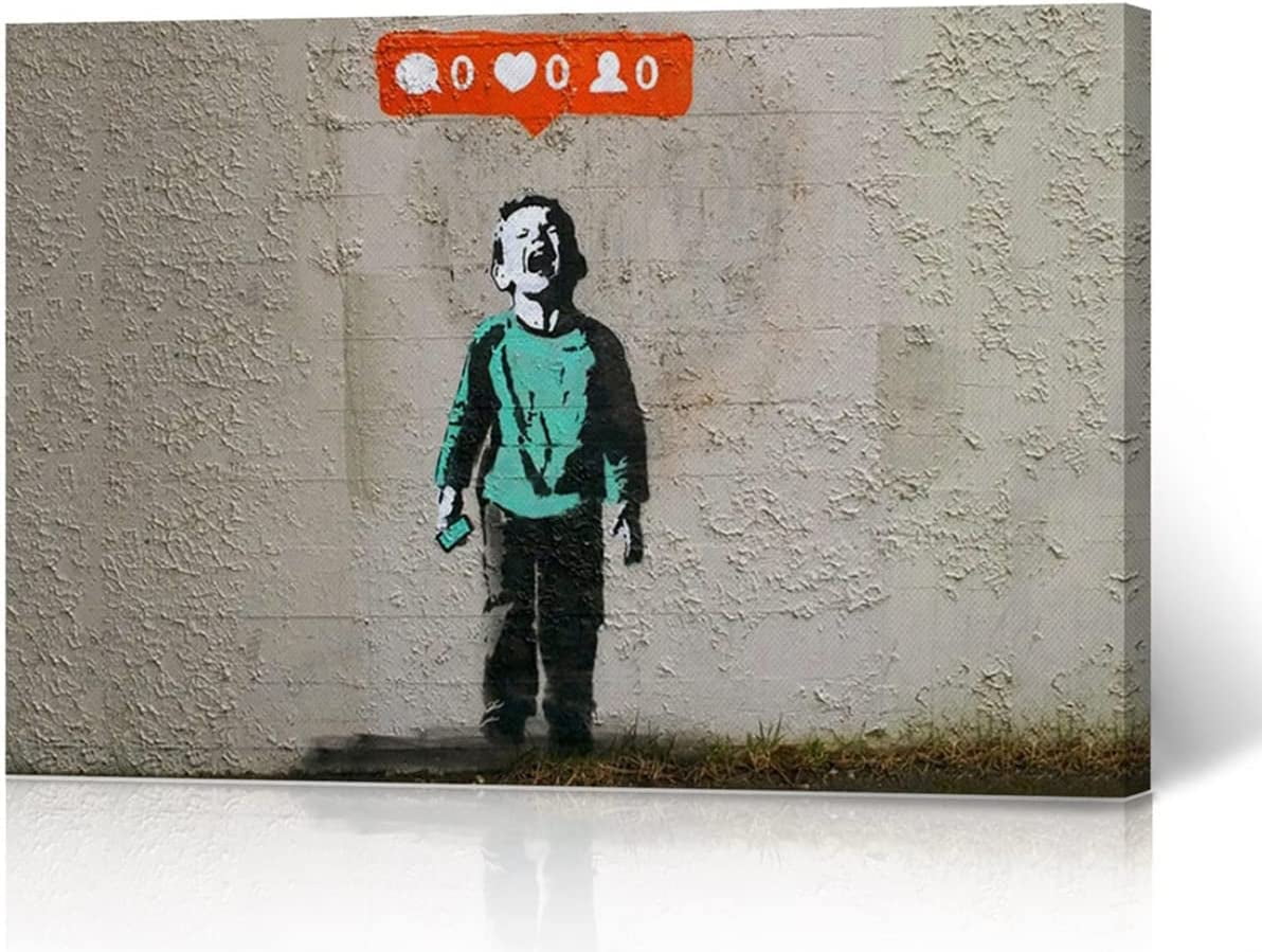 Banksy Canvas Wall Art Nobody Likes Me Street Graffiti Large Canvas ...