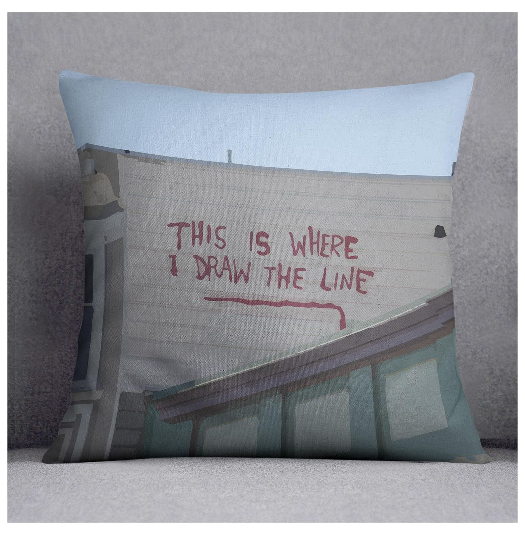 Banksy Draw The Line Cushion - Walmart.com