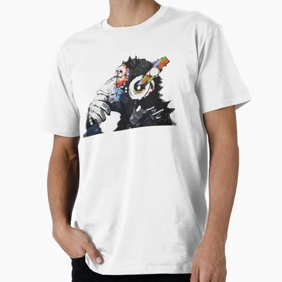 Banksy Funky Monkey Dj Headphones Graffiti Street T-Shirt S-5XL ...