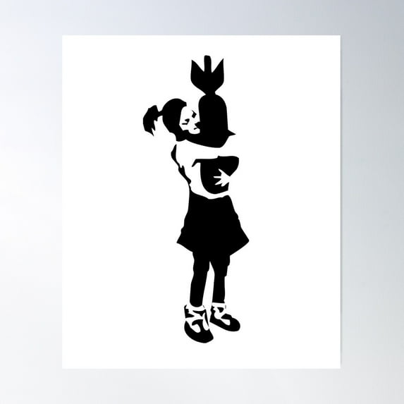 Banksy Girl Hugging Bomb Poster, 8x12 UNFRAMED - Walmart.com