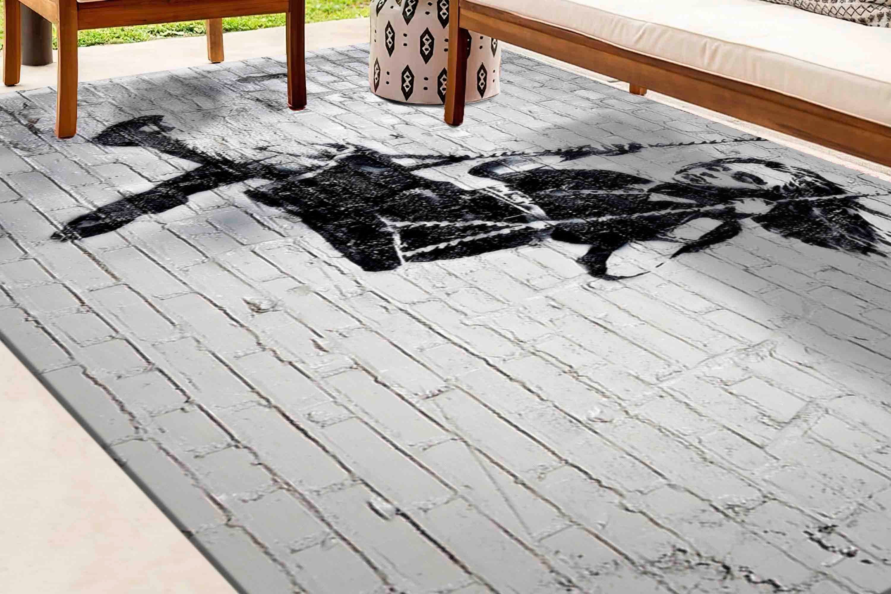Banksy Girl On Swing Rugs, Swing Girl Rug, Banksy Rug, Painting Rug ...