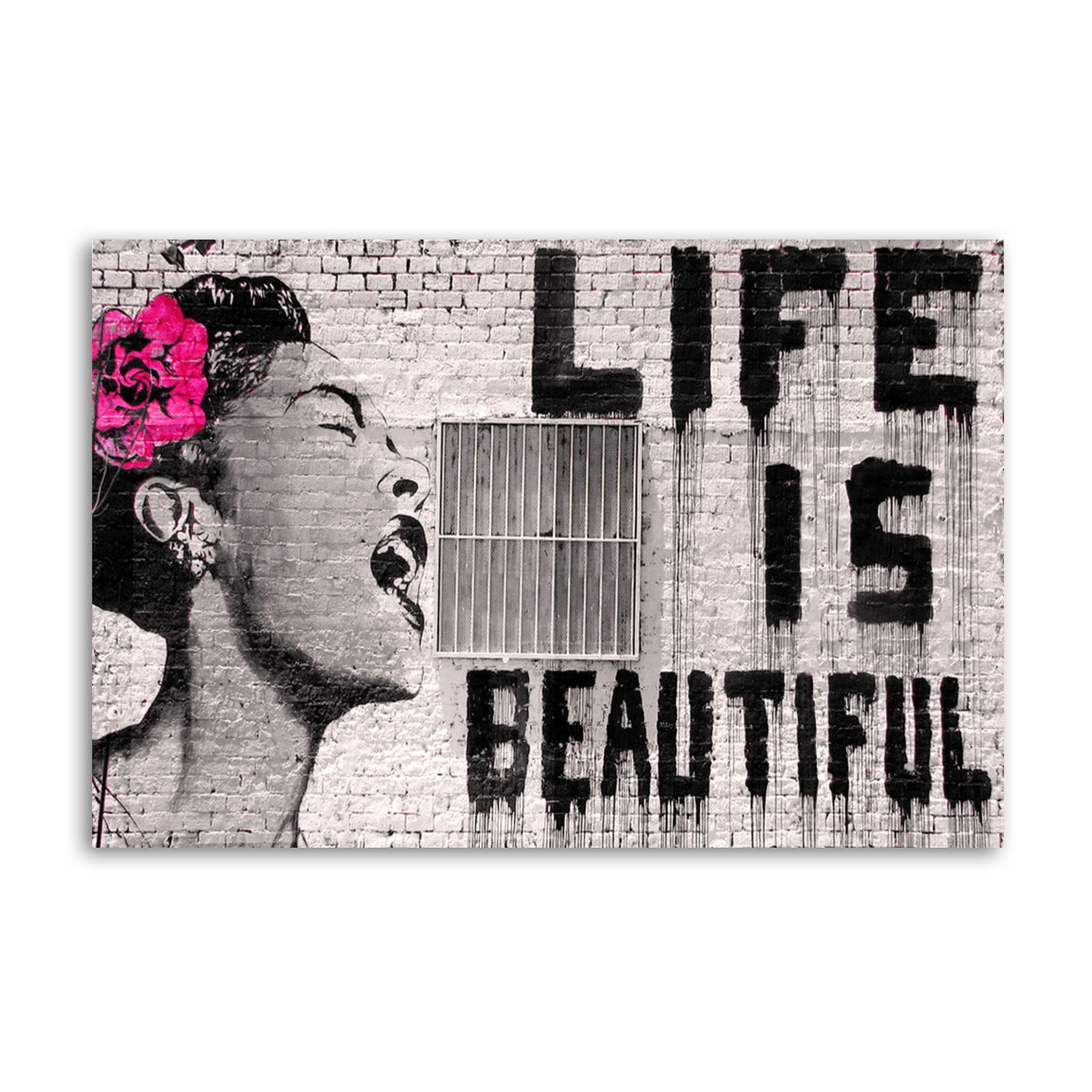 Banksy Graffiti LIFE IS BEAUTIFUL Artworks Picture Print Poster Wall ...