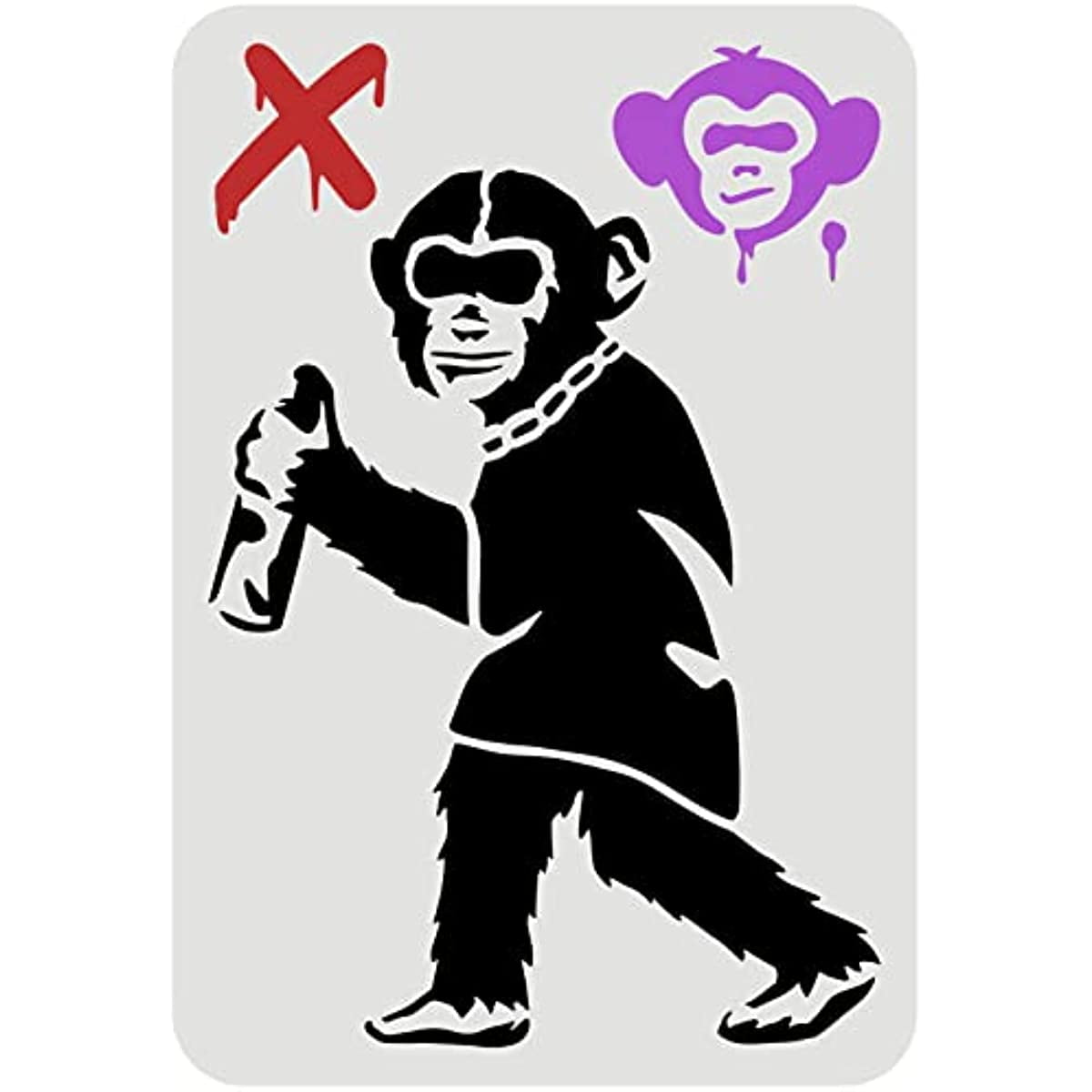 Banksy Graffiti Monkey Stencil Reusable Banksy Chimpanzees Stencil DIY Craft Banksy Decoration ...