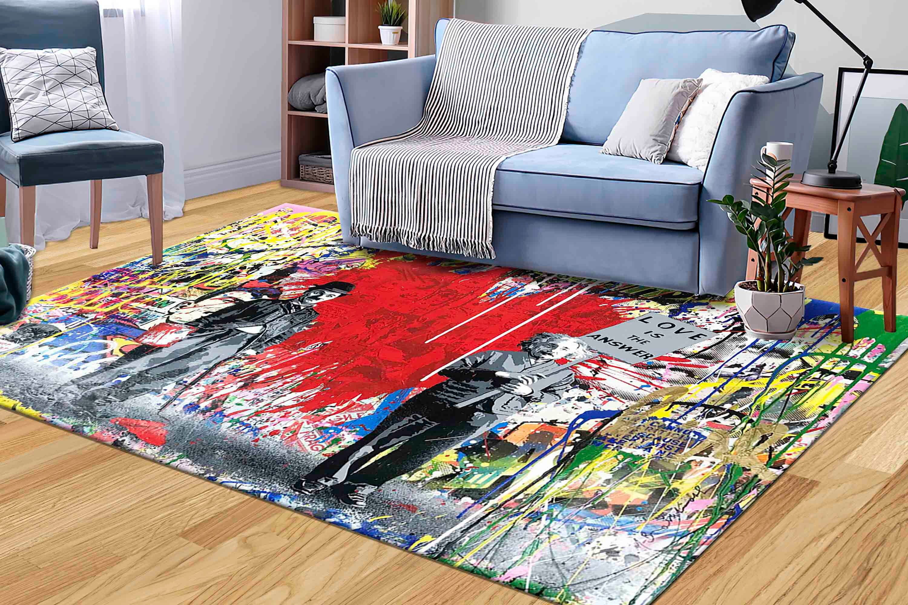 Banksy Graffiti Rug, Gift Rugs, Abstract Rug, Banksy Street Art Rugs ...