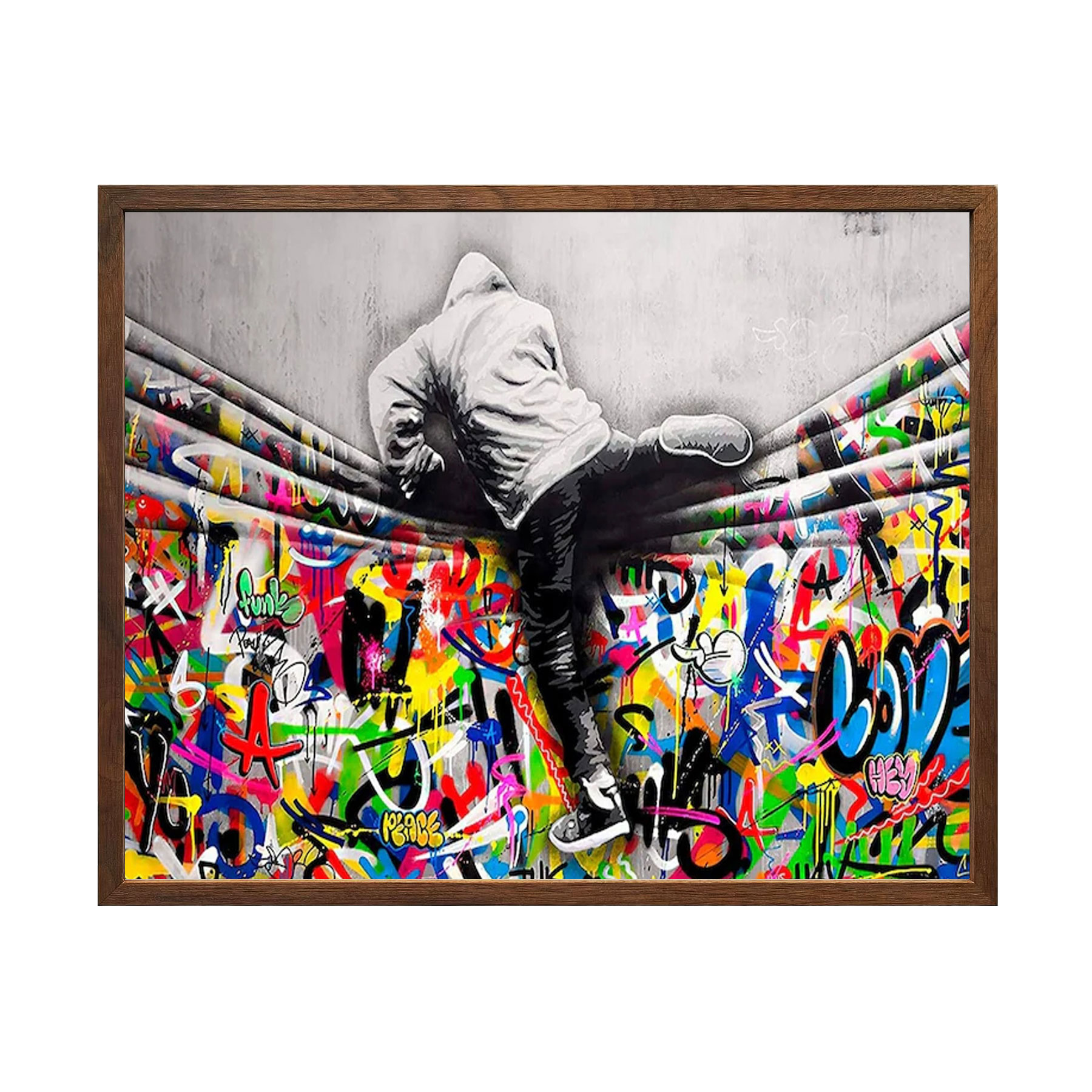 Banksy Graffiti Wall Art Climber Framed Banksy Wall Decor Street Art ...