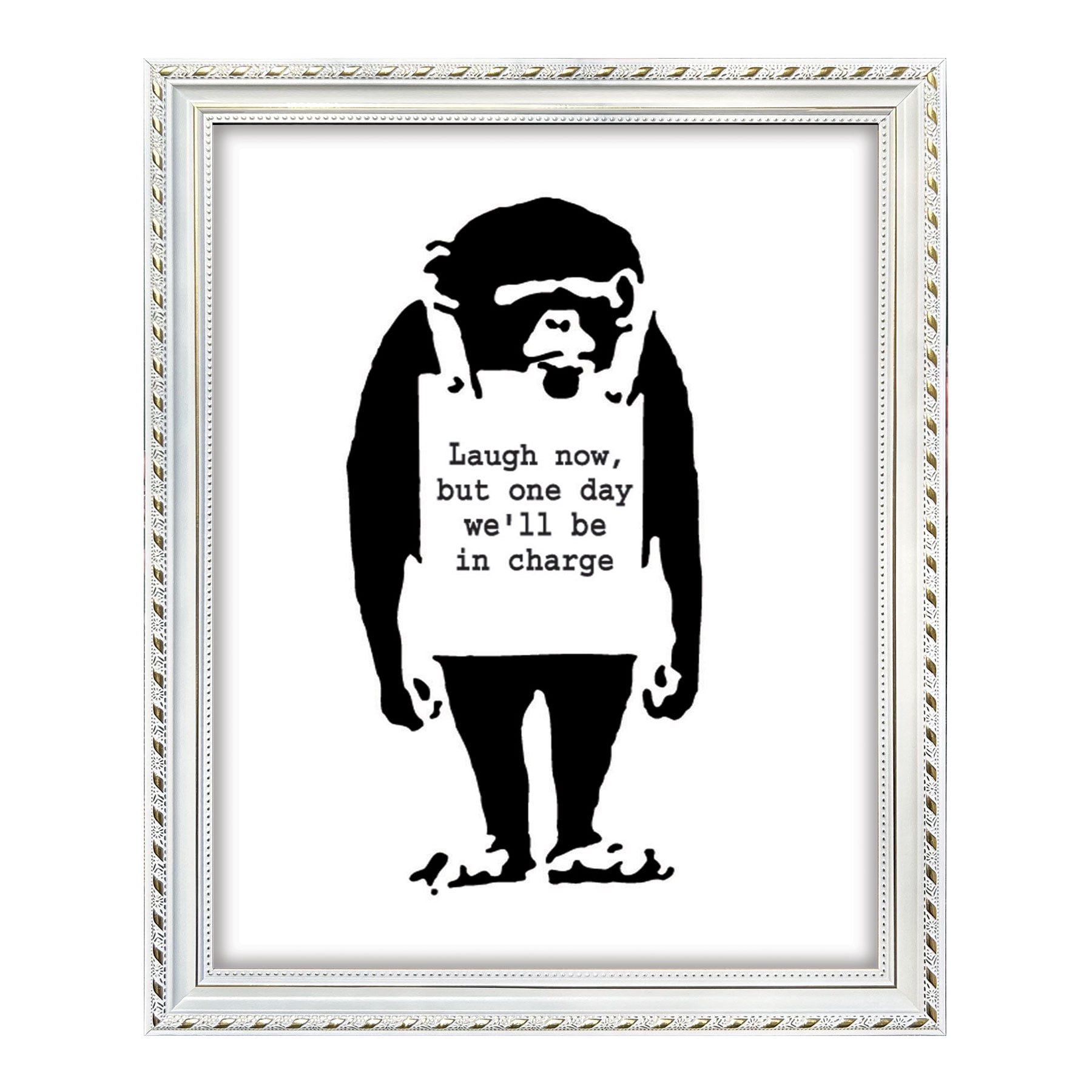 Banksy Graffiti Wall Art Monkey In Charge Pop Art Wall Decorart Work ...