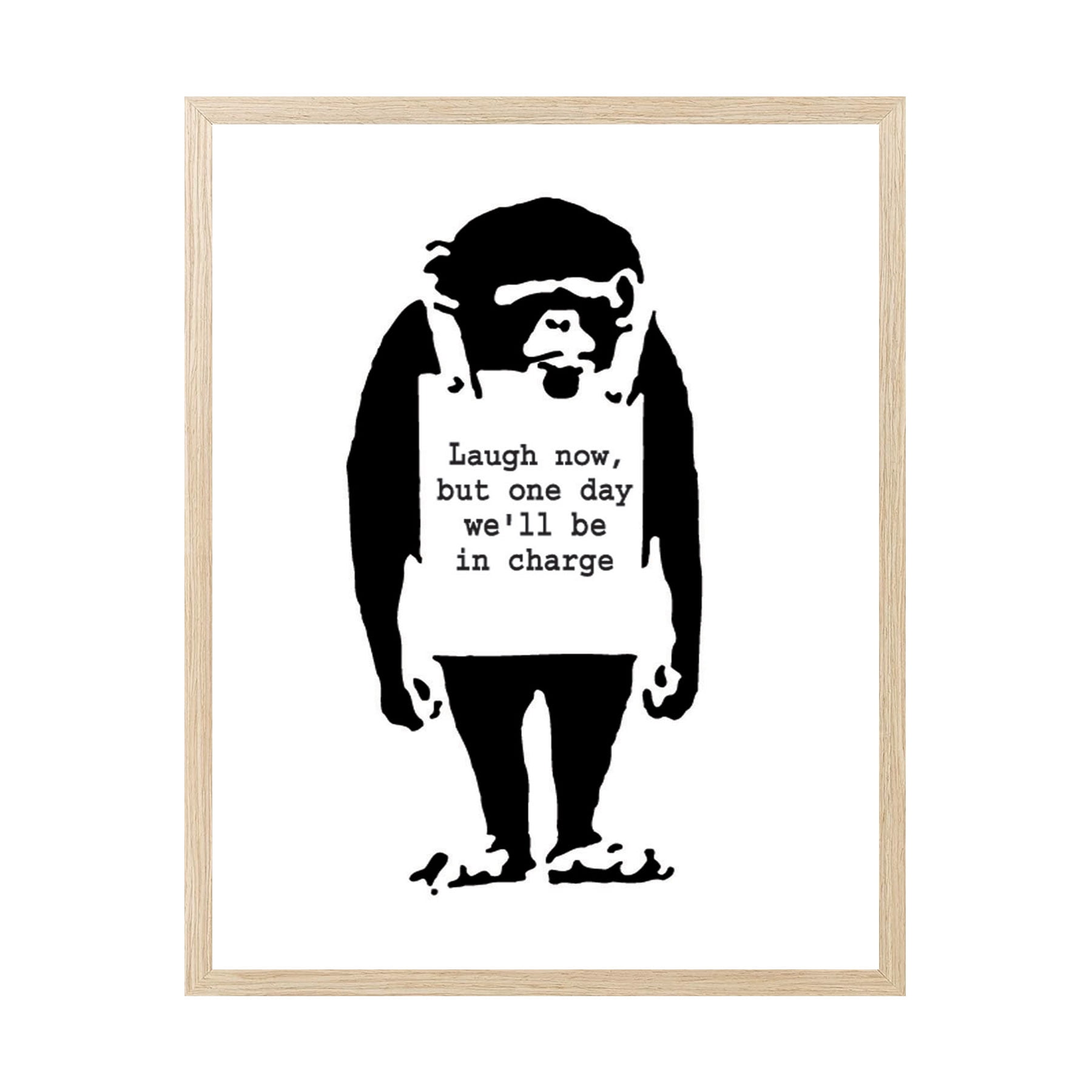 Banksy Graffiti Wall Art Monkey In Charge Pop Art Wall Decorart Work ...